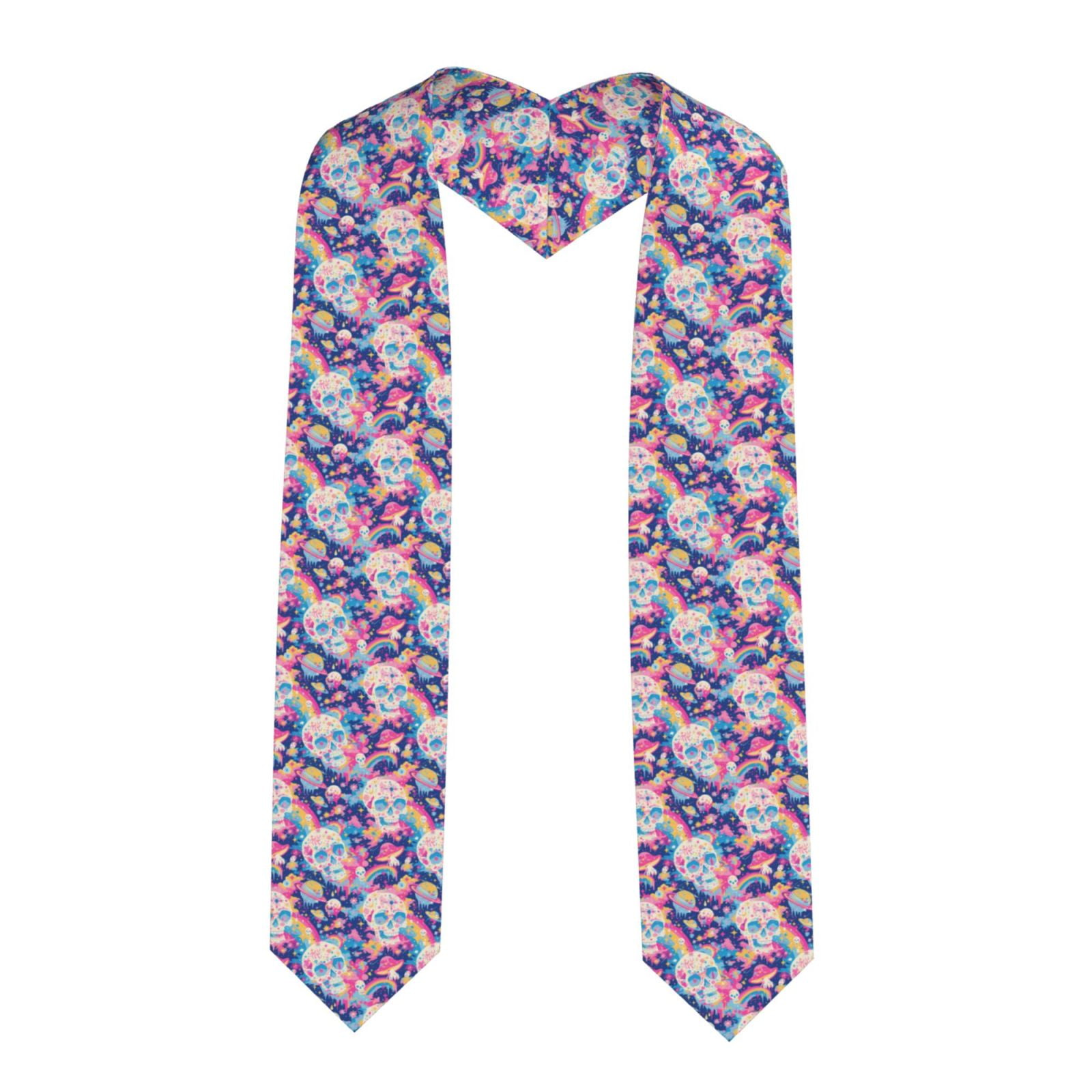 Kdxio Skull rainbow color space Graduation Stole Class, Graduation Sash ...