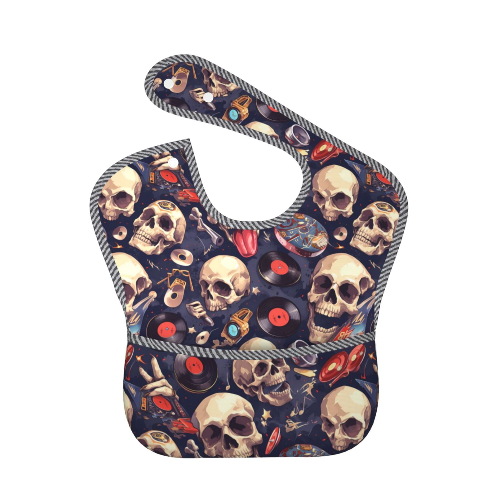 Kdxio Skull record rock Bibs For Babies, Baby Bibs for Eating, Toddler ...