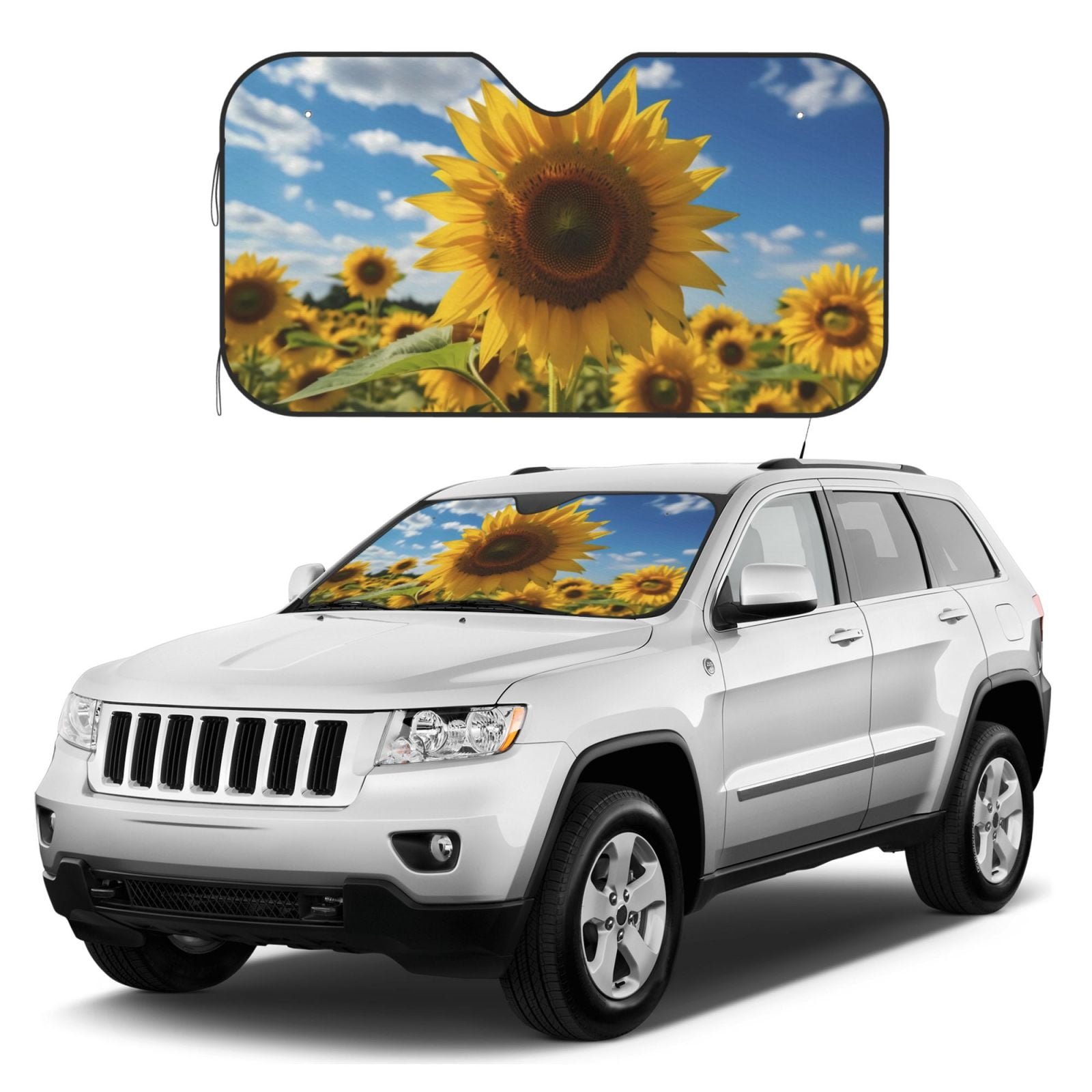 Kdxio Sky Golden Sunflower Field Print Windshield Sun Shade, Foldable ...