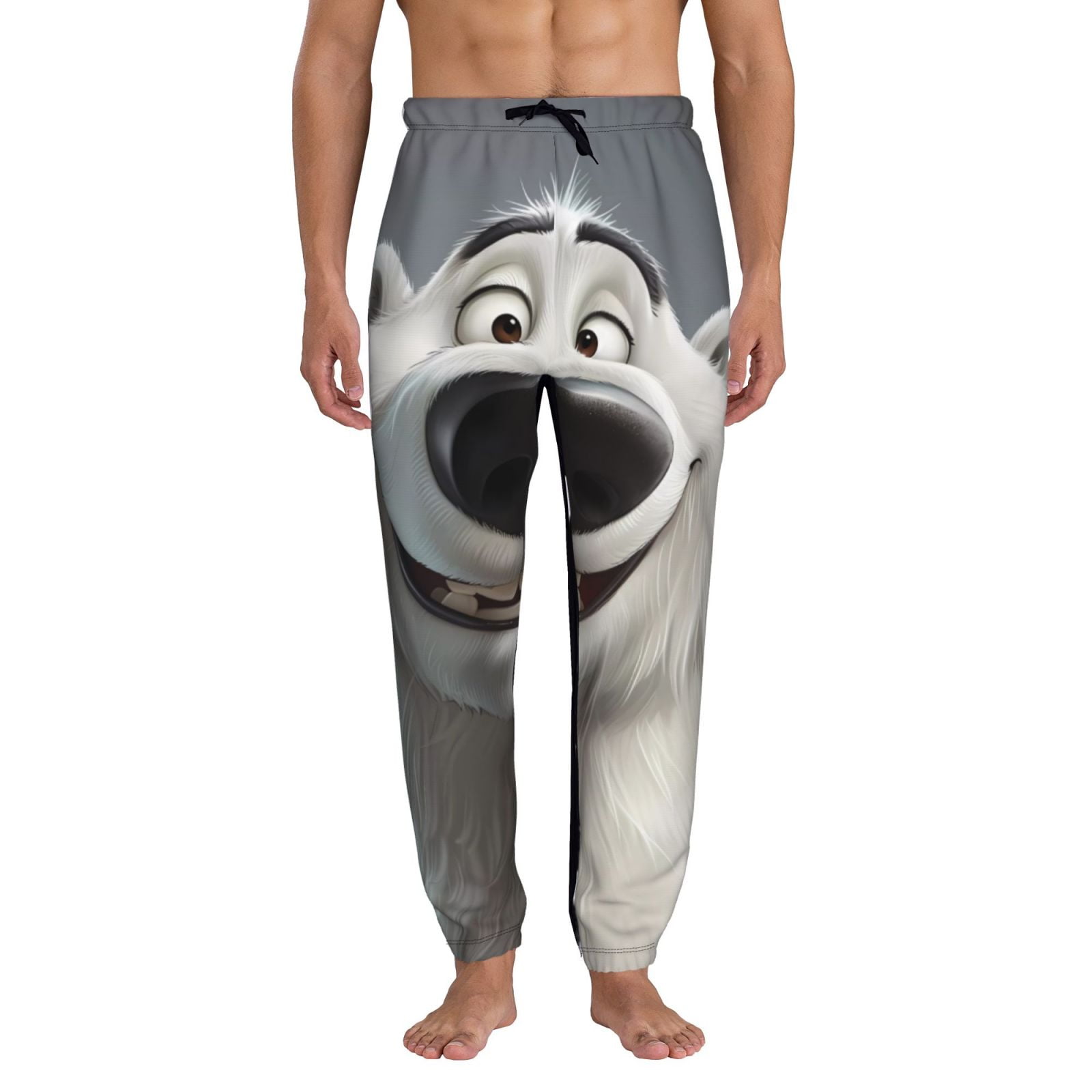 Kdxio Smiling Polar Bear Pattern Joggers,Sweatpants for Men with ...