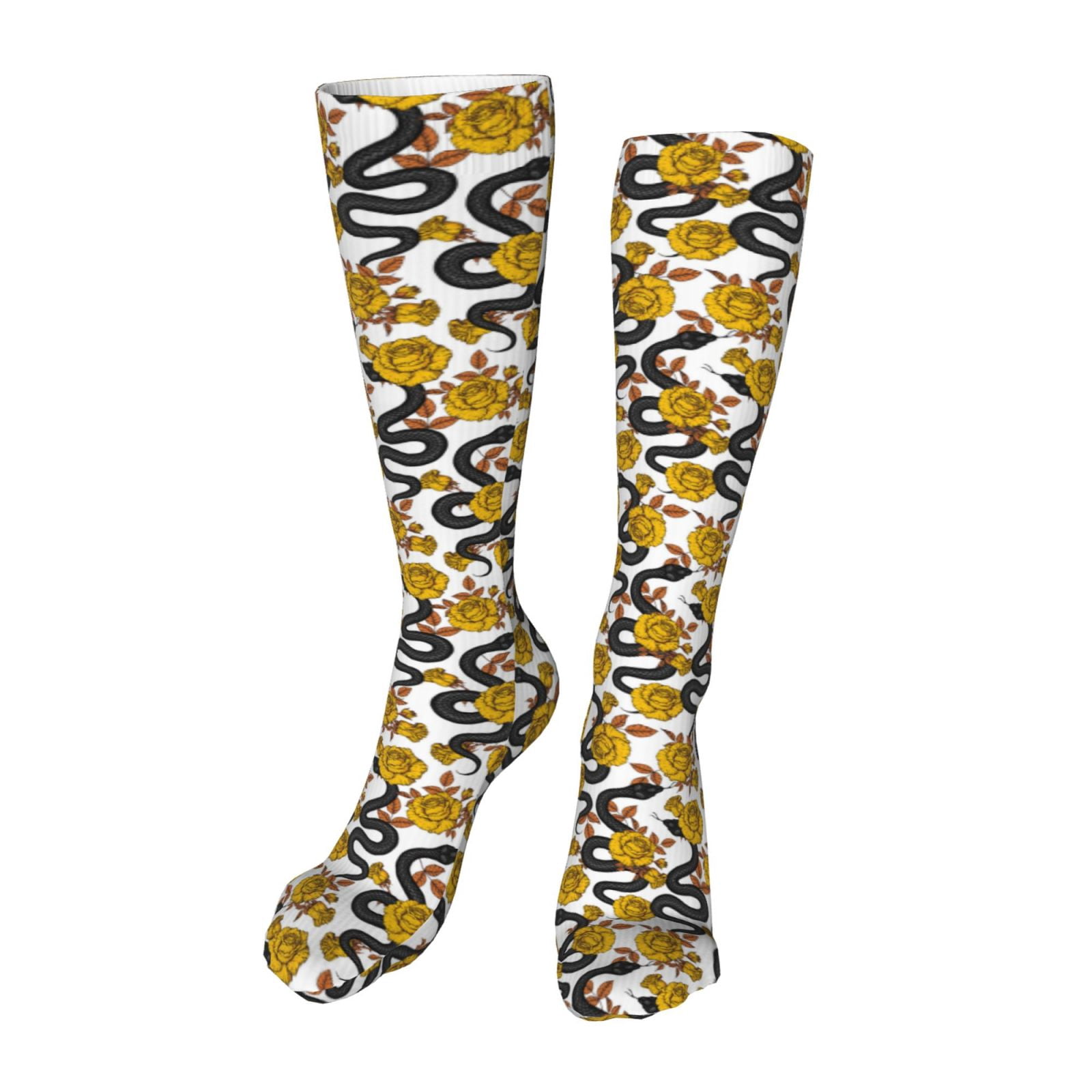 Kdxio Snake And Rose Funny Silky Novelty Funky Long Knee High Socks ...