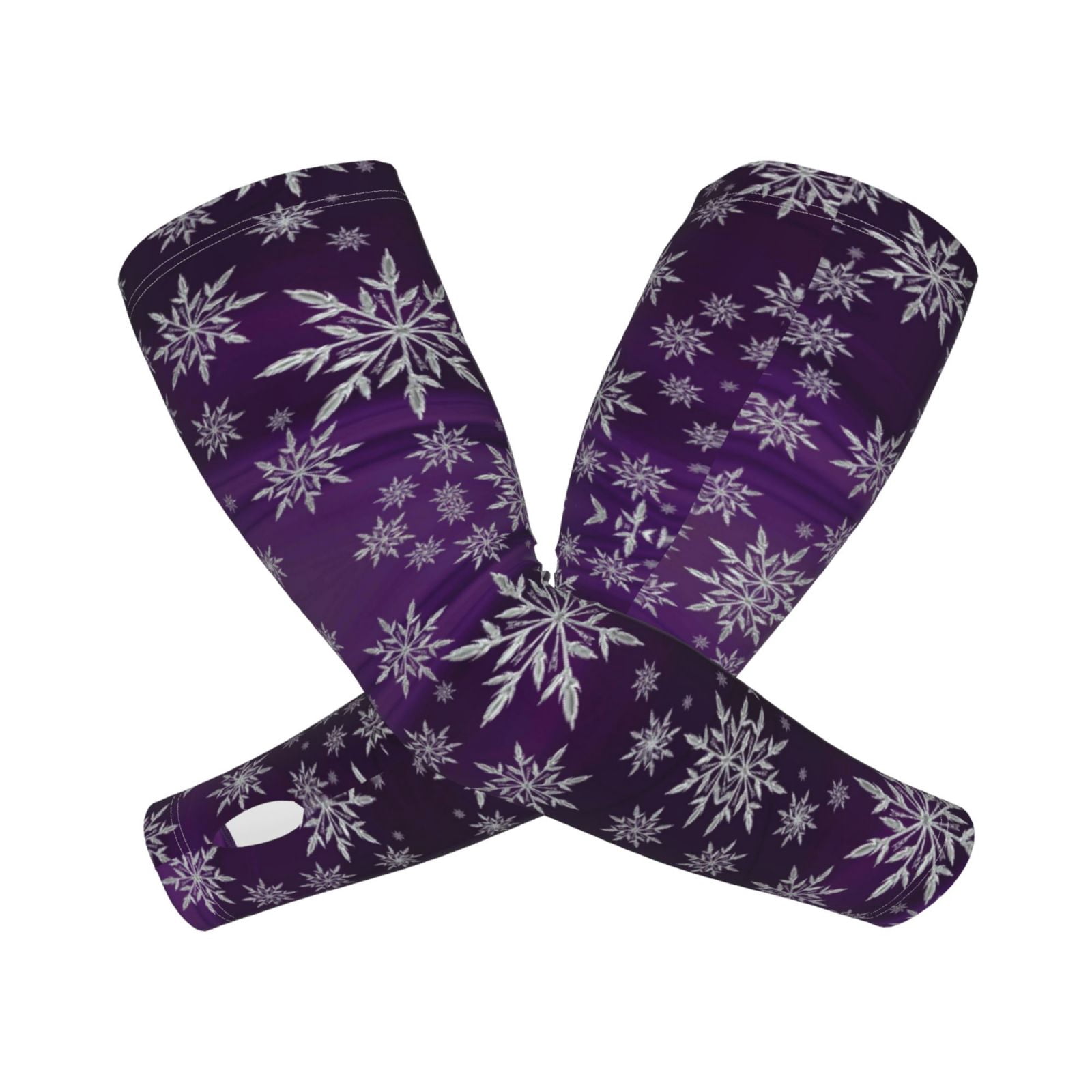Kdxio Snowflake Gradient Purple Print UV Sun Protection Arm Sleeves ...