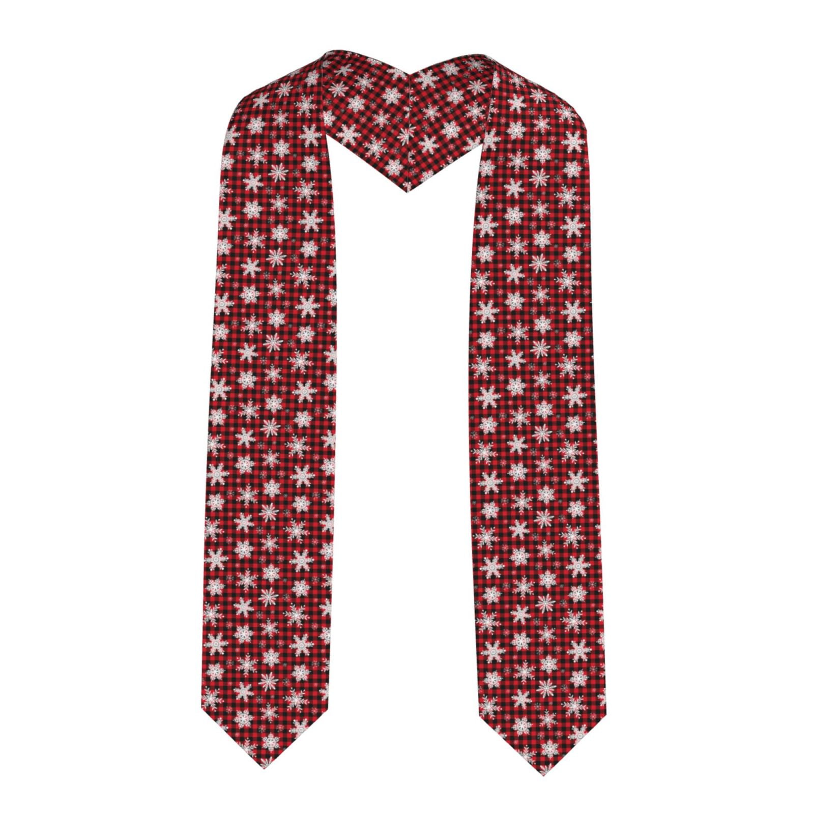 Kdxio Snowflake red plaid Graduation Stole Class, Graduation Sash ...
