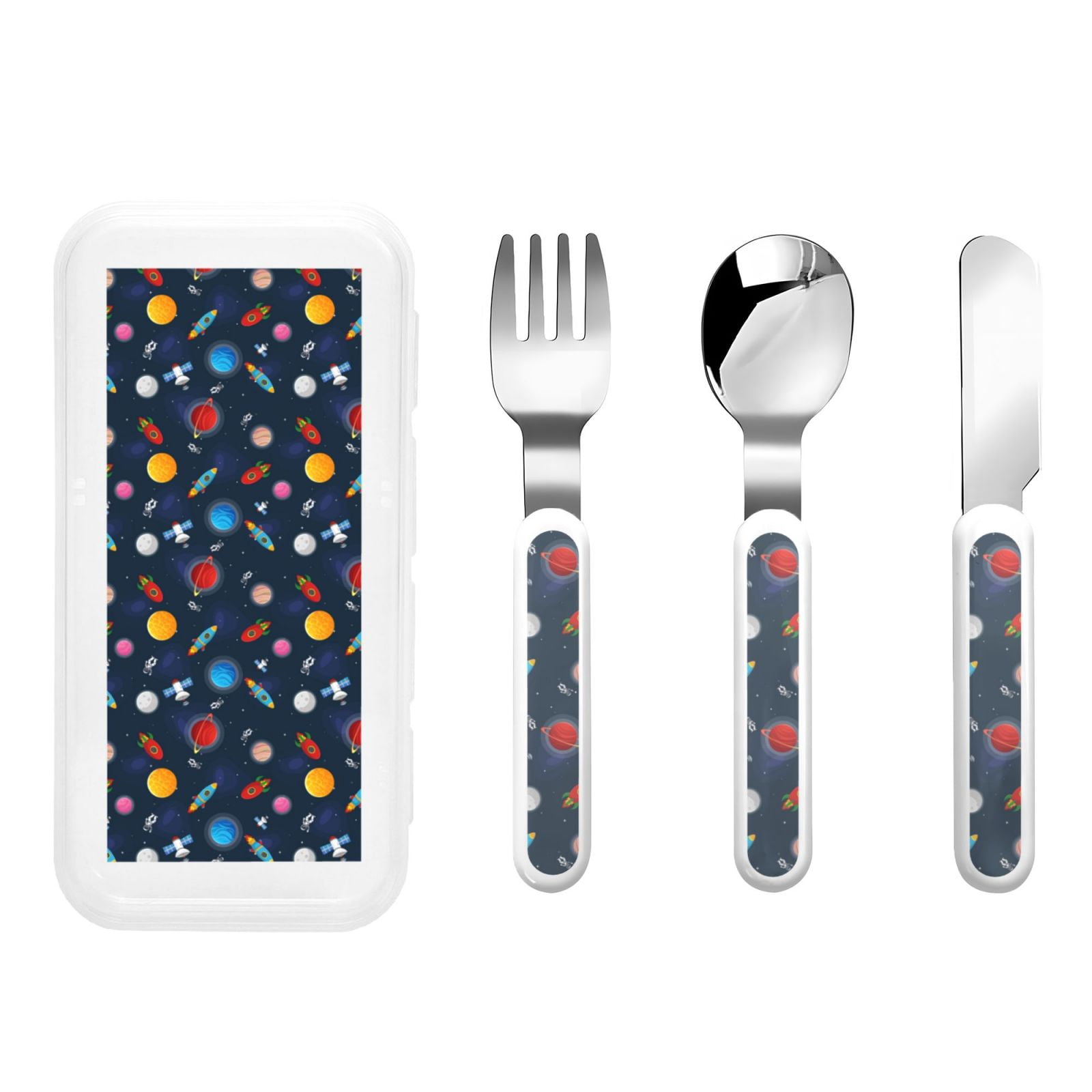 Kdxio Space Cartoon Toddler Utensils Set - Kids Silverware Set, Set ...
