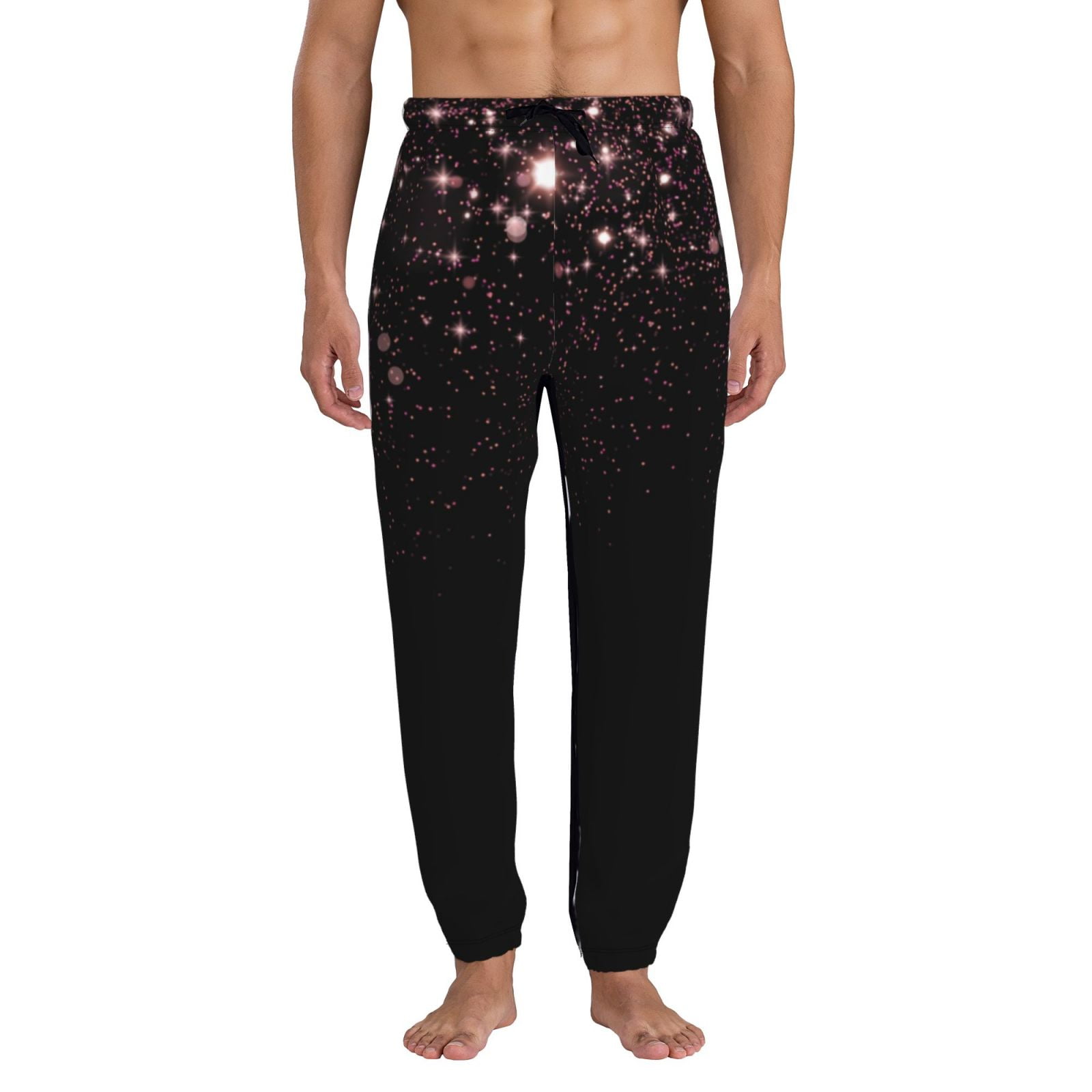 Kdxio Sparkling Pink Night Sky Pattern Joggers,Sweatpants for Men with ...