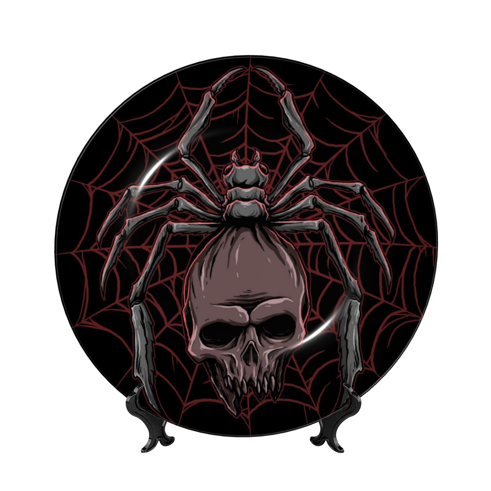 Kdxio Spider with Skull Bone China Decorative Plate Ceramic Decorative ...