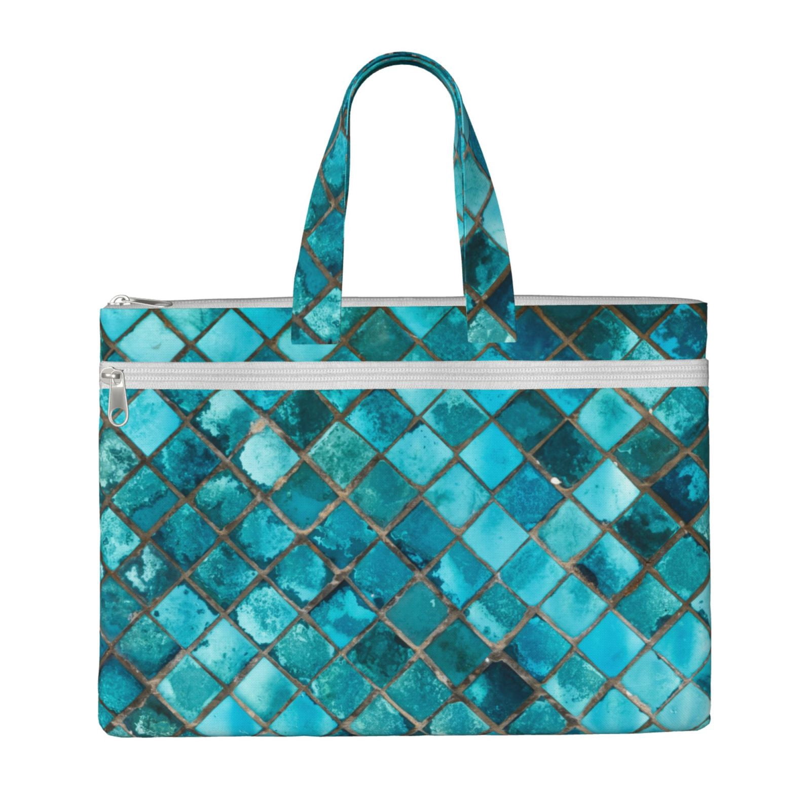 Kdxio Square Glass Mosaic File Tote Document Bag Business Briefcase Bag ...