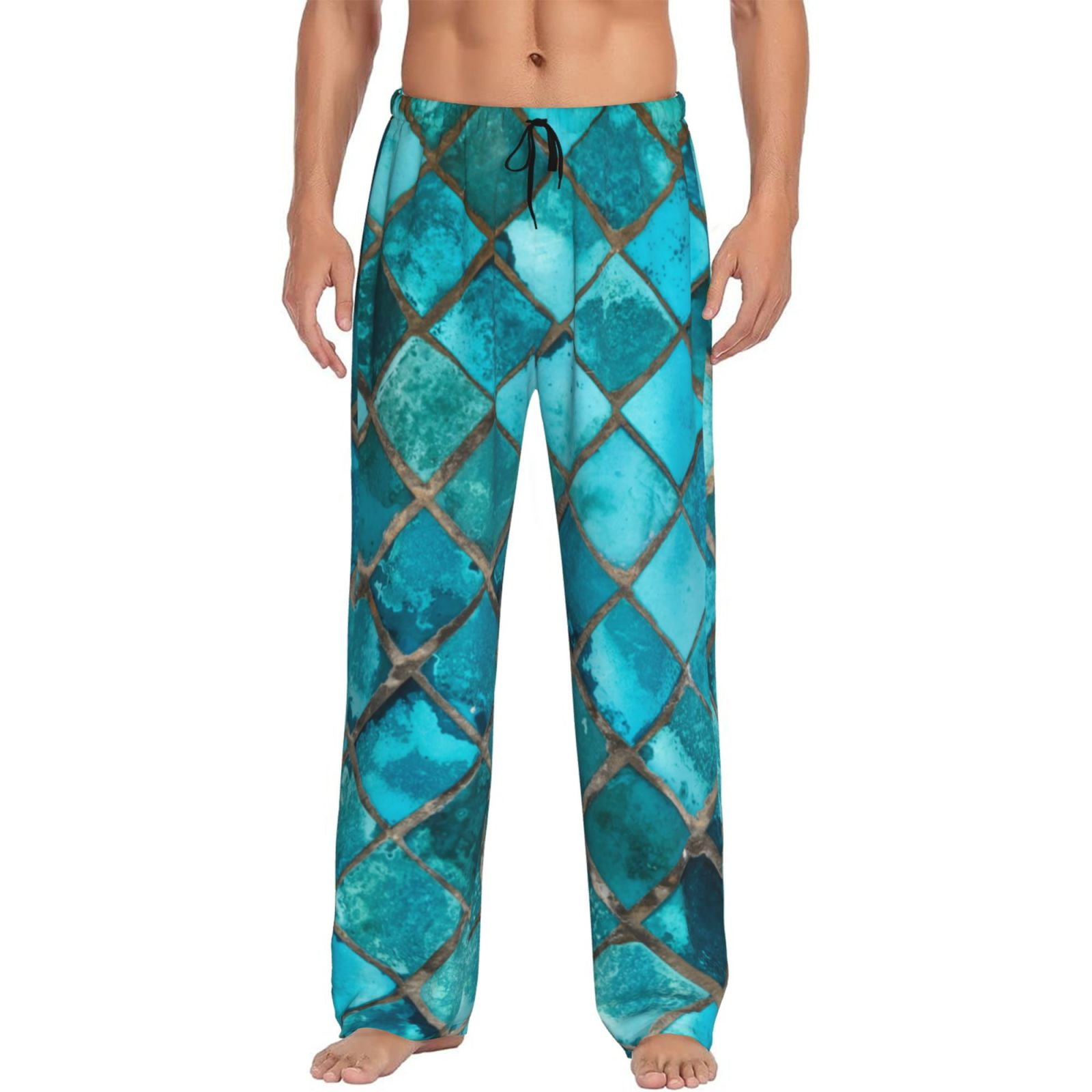 Kdxio Square Glass Mosaic Print Men's Sleep Pajama Pant Lounge Pants ...