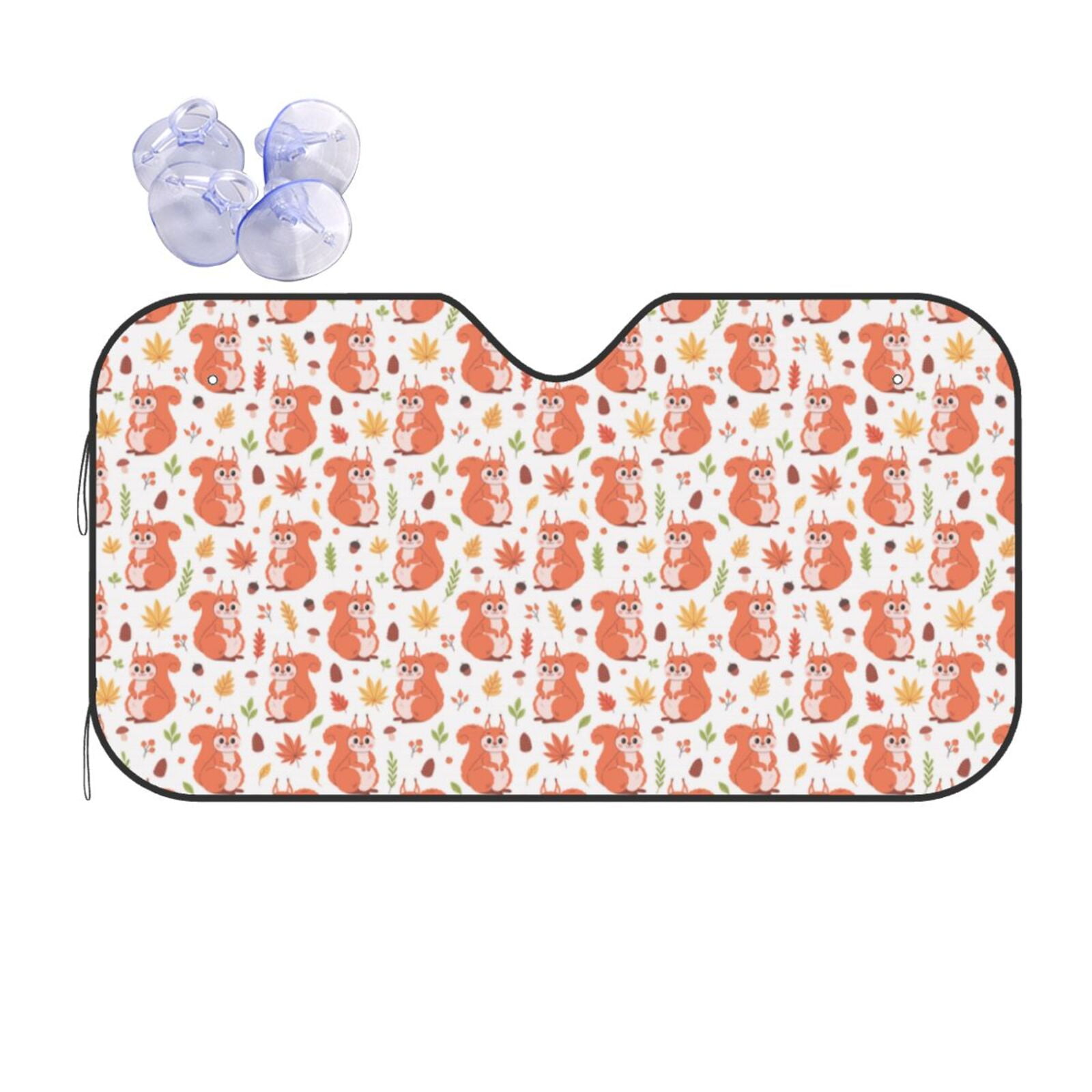 Kdxio Squirrel And Maple Leaf Print Front Windshield Sun Shade,Folding ...