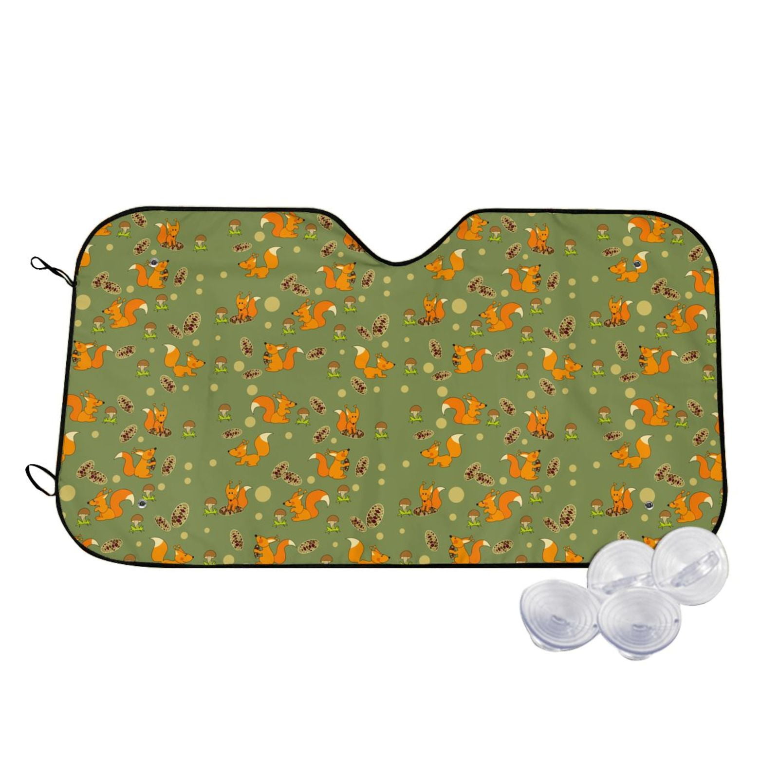 Kdxio Squirrel And Nuts Print Windshield Sun Shade,UV Rays and Sun Heat ...