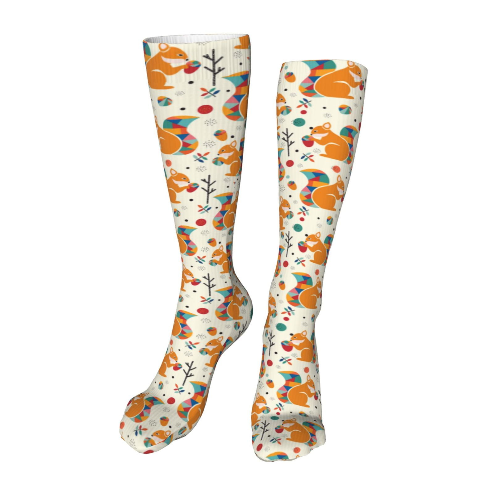 Kdxio Squirrel With Colorful Tail Funny Silky Novelty Funky Long Knee ...