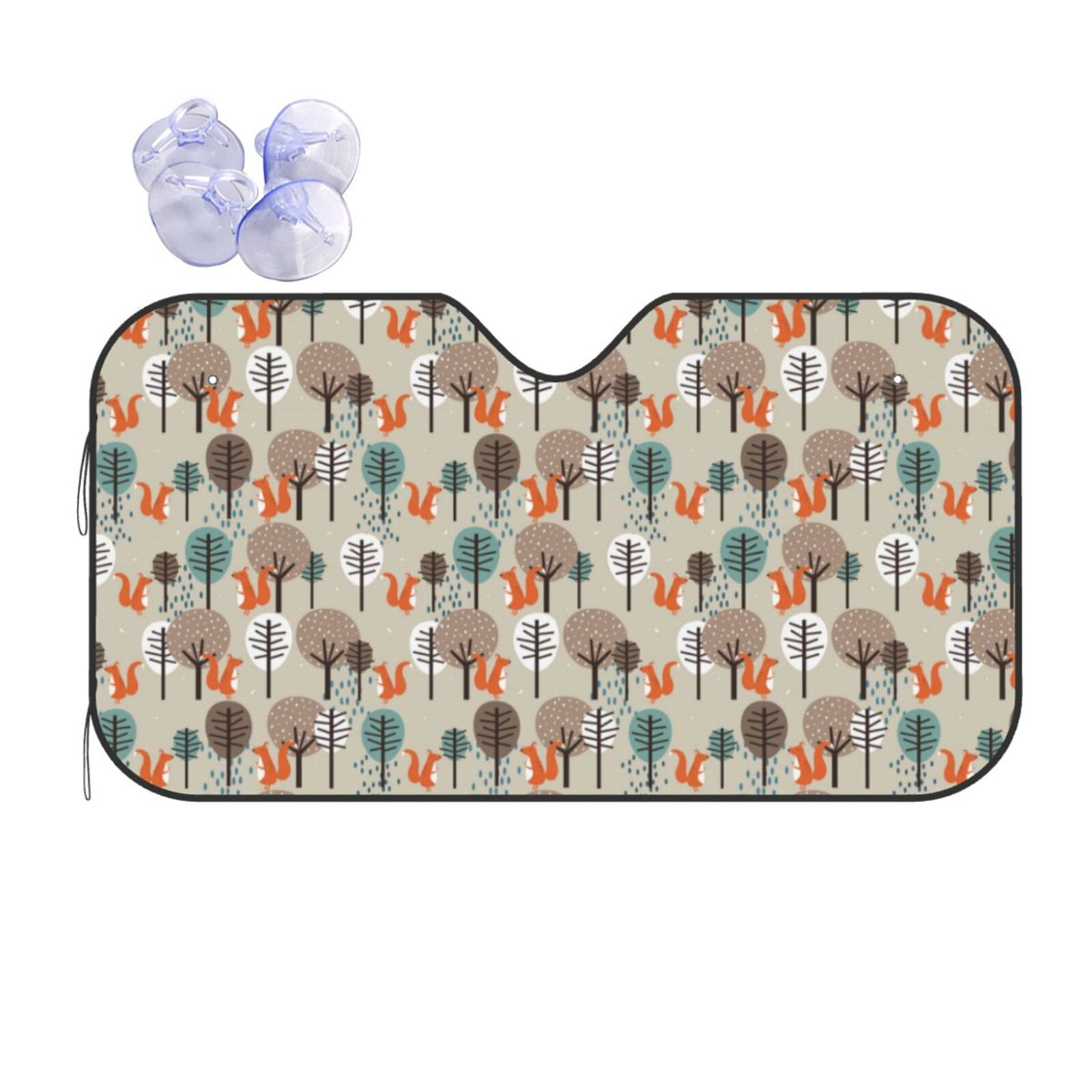 Kdxio Squirrels and Trees Print Front Windshield Sun Shade,Folding Auto ...