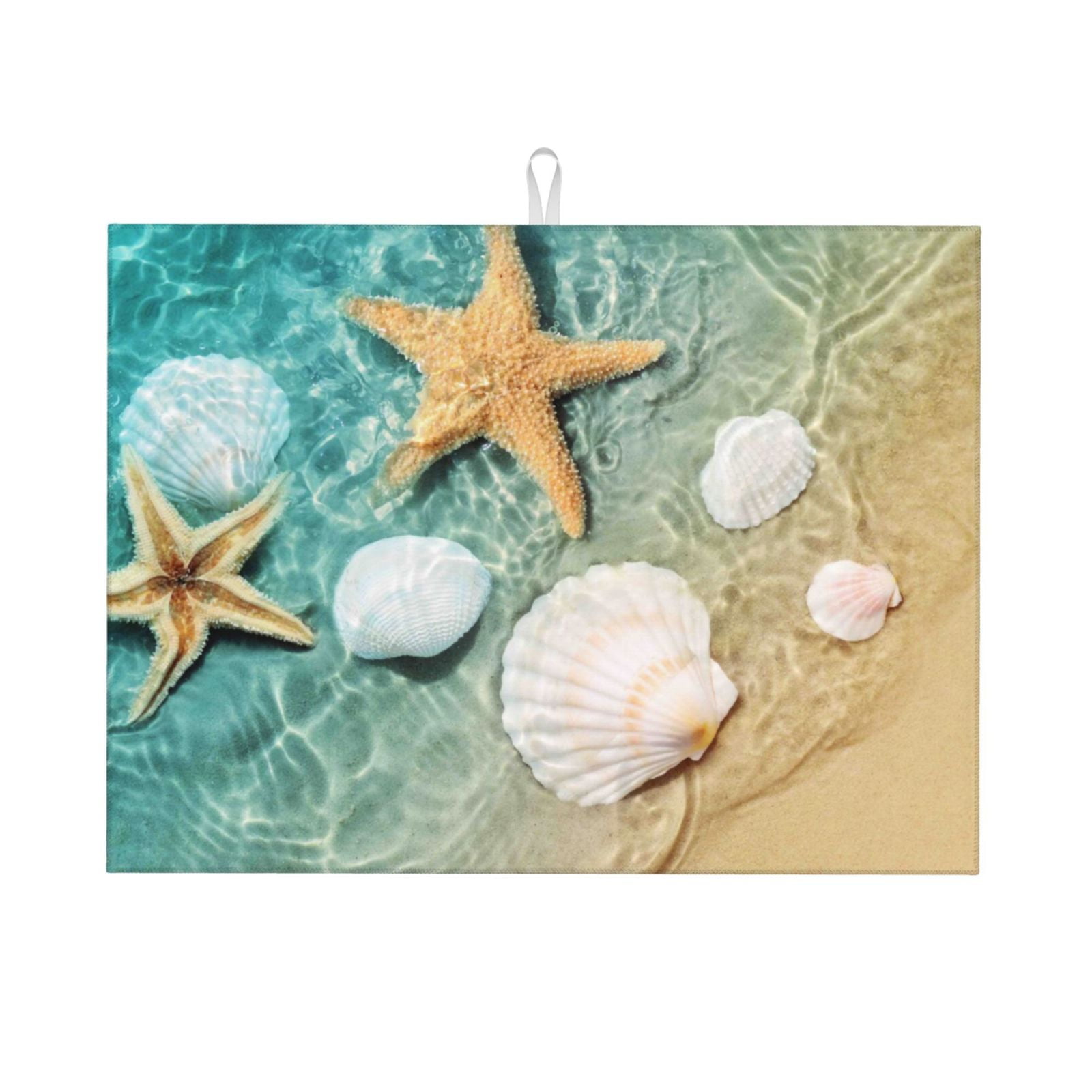 Kdxio Starfish And Seashell for Dish Drying Mat,24*18 inch Absorbent ...