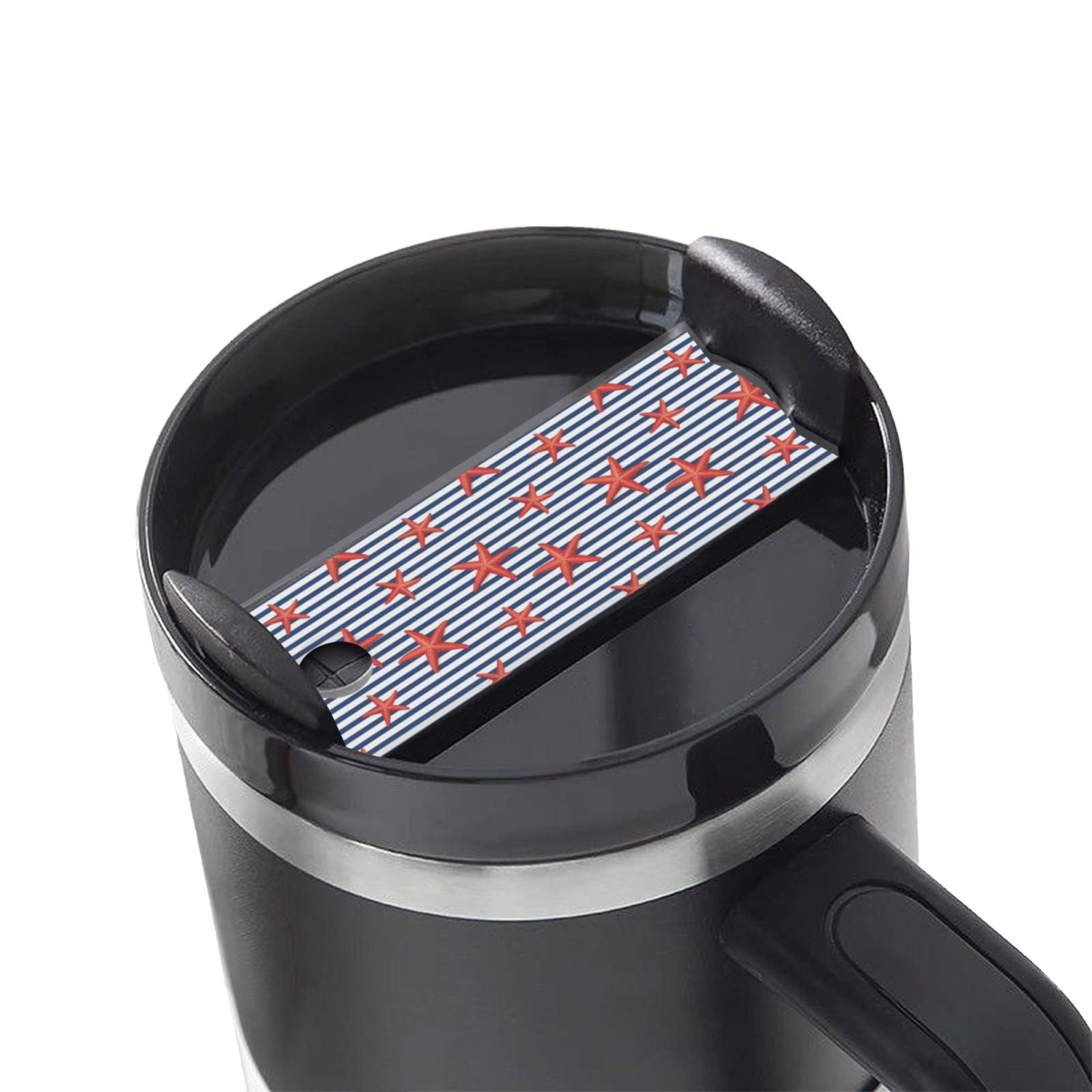 Kdxio Starfish Navy Blue Stripe Name Plate Compatible Stanley Cups Name ...