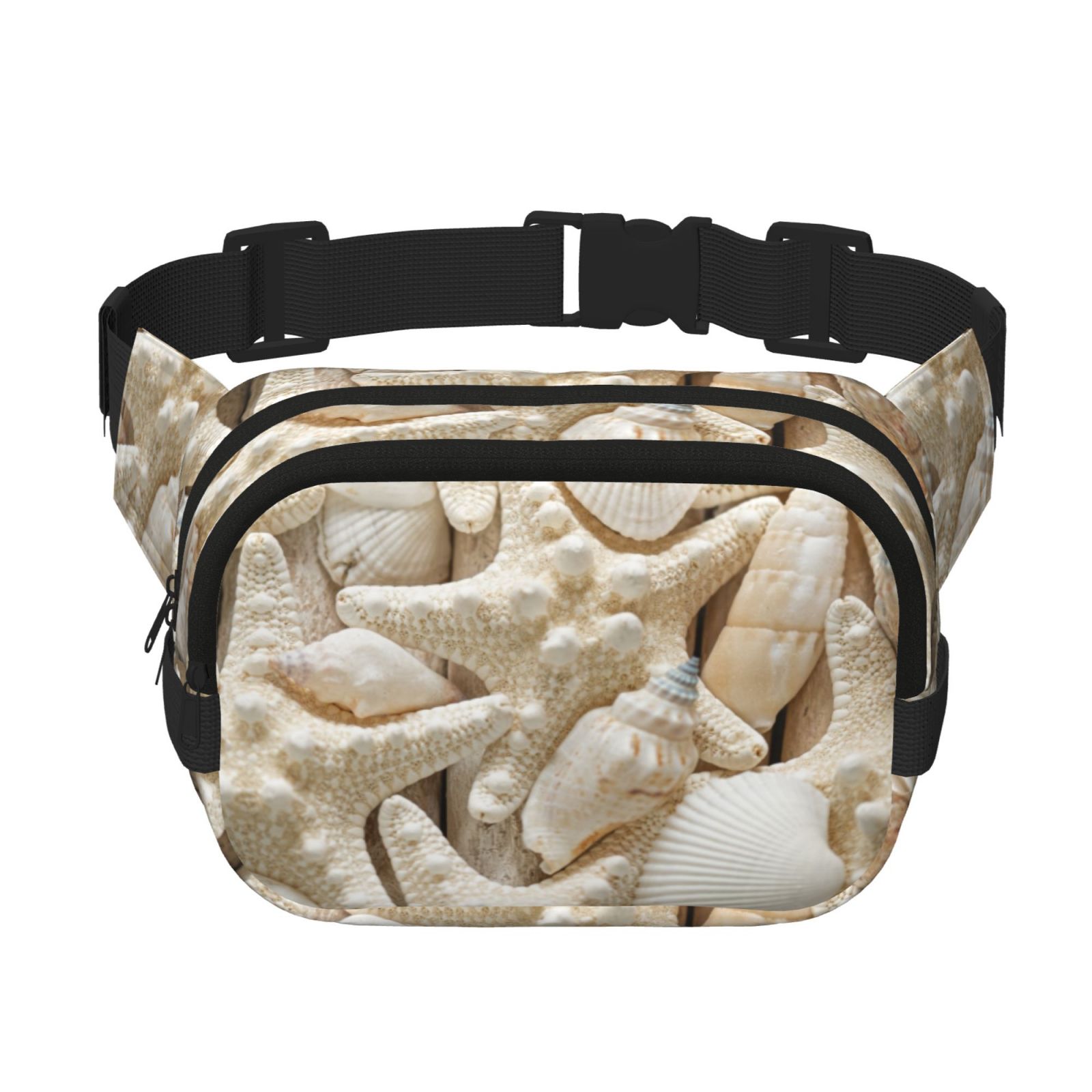 Kdxio Starfish and Sea Shells Crossbody Double Layer Waist Bag Belt Bag ...