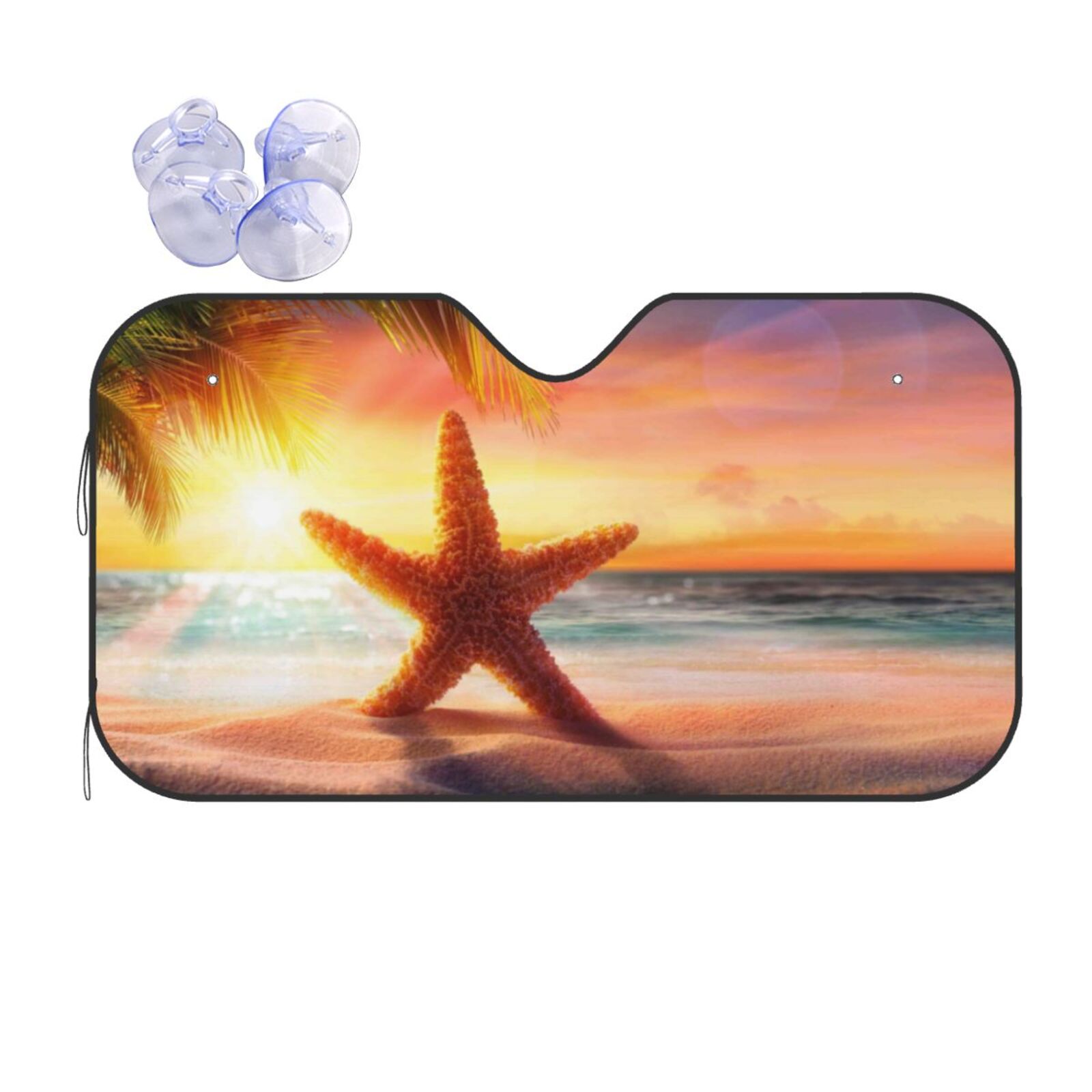 Kdxio Starfish Sunset Sea Beach Print Front Windshield Sun Shade ...
