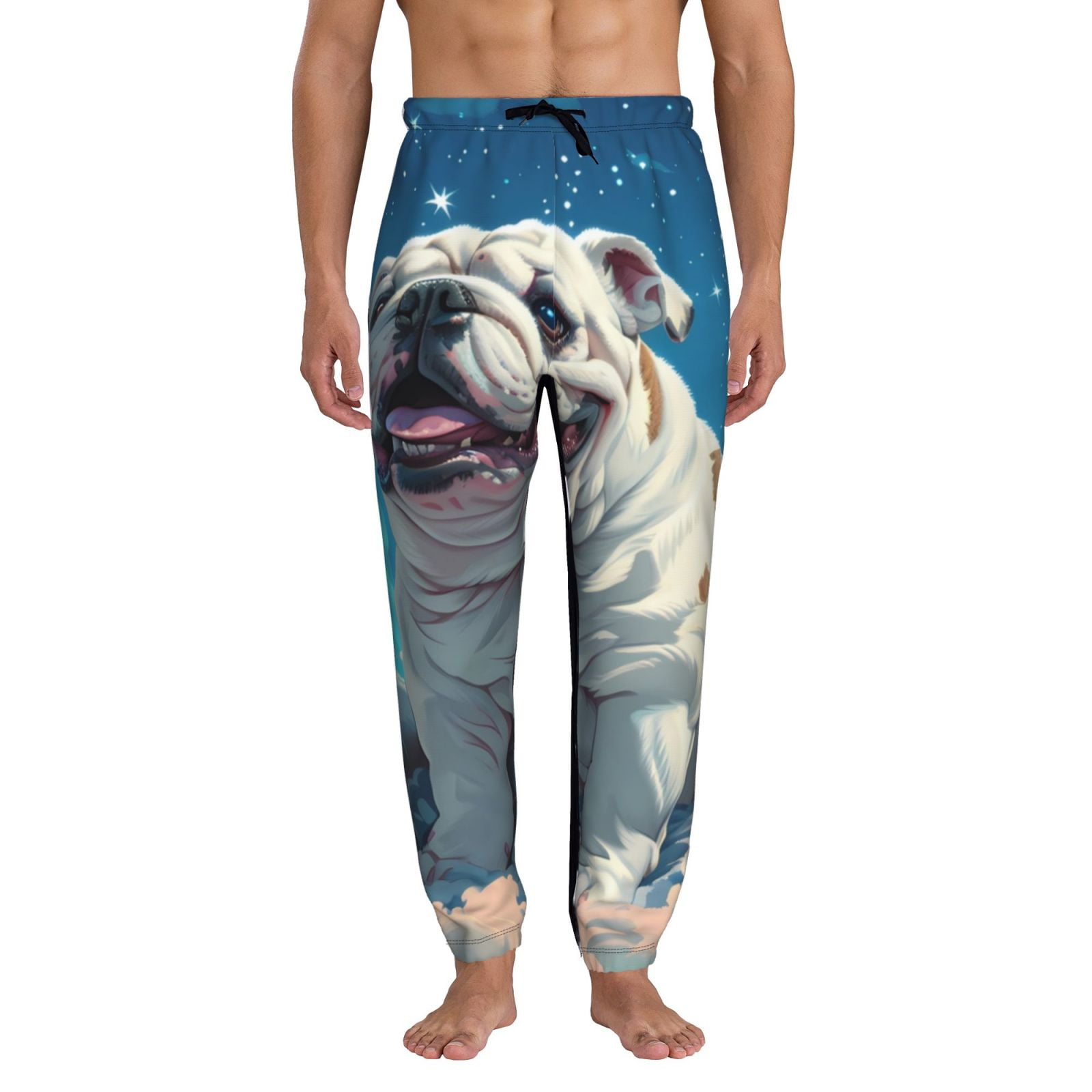 Kdxio Starry Sky Cloud Bulldog Pattern Joggers,Sweatpants for Men with ...