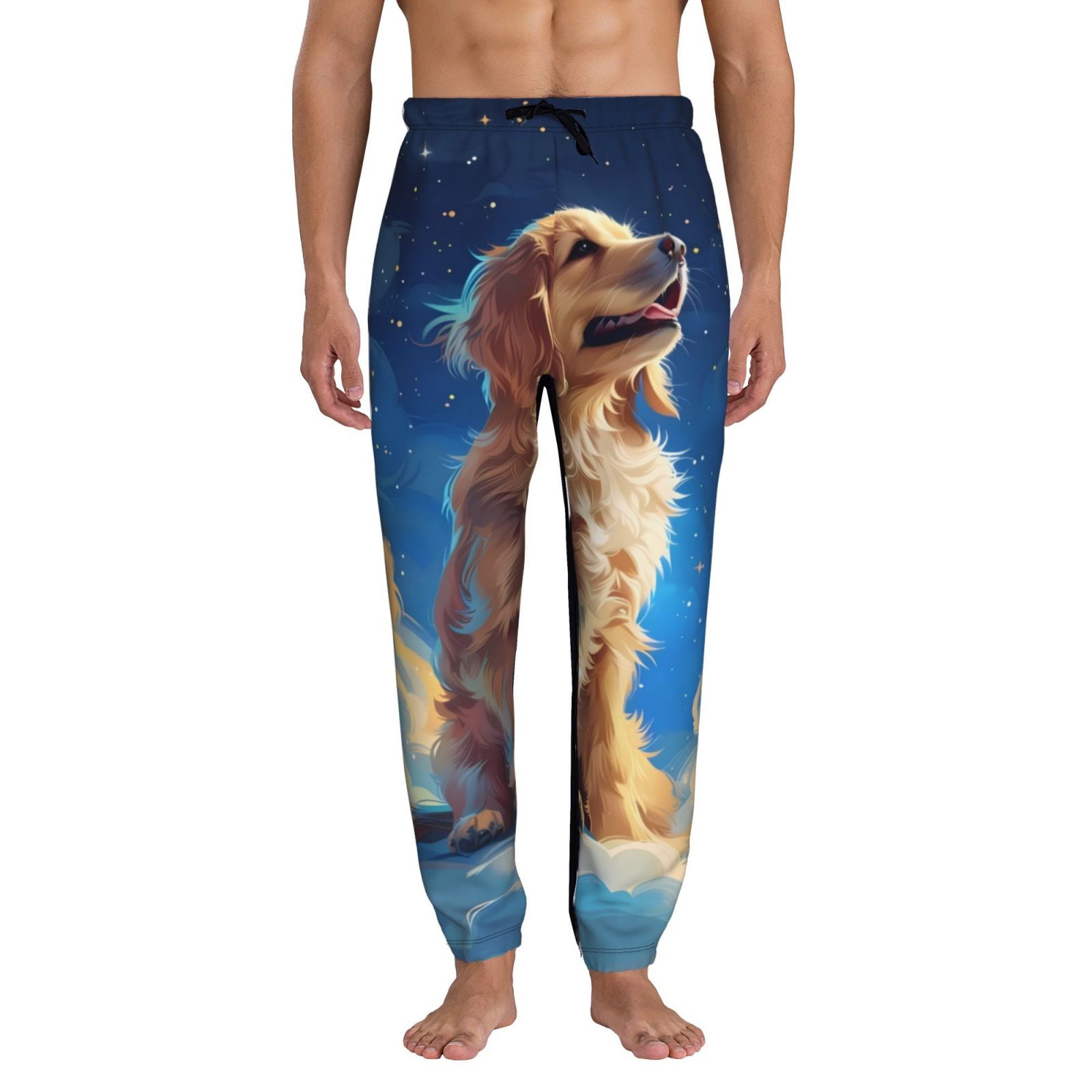 Kdxio Starry Sky Cloud Dog Pattern Joggers,Sweatpants for Men with ...