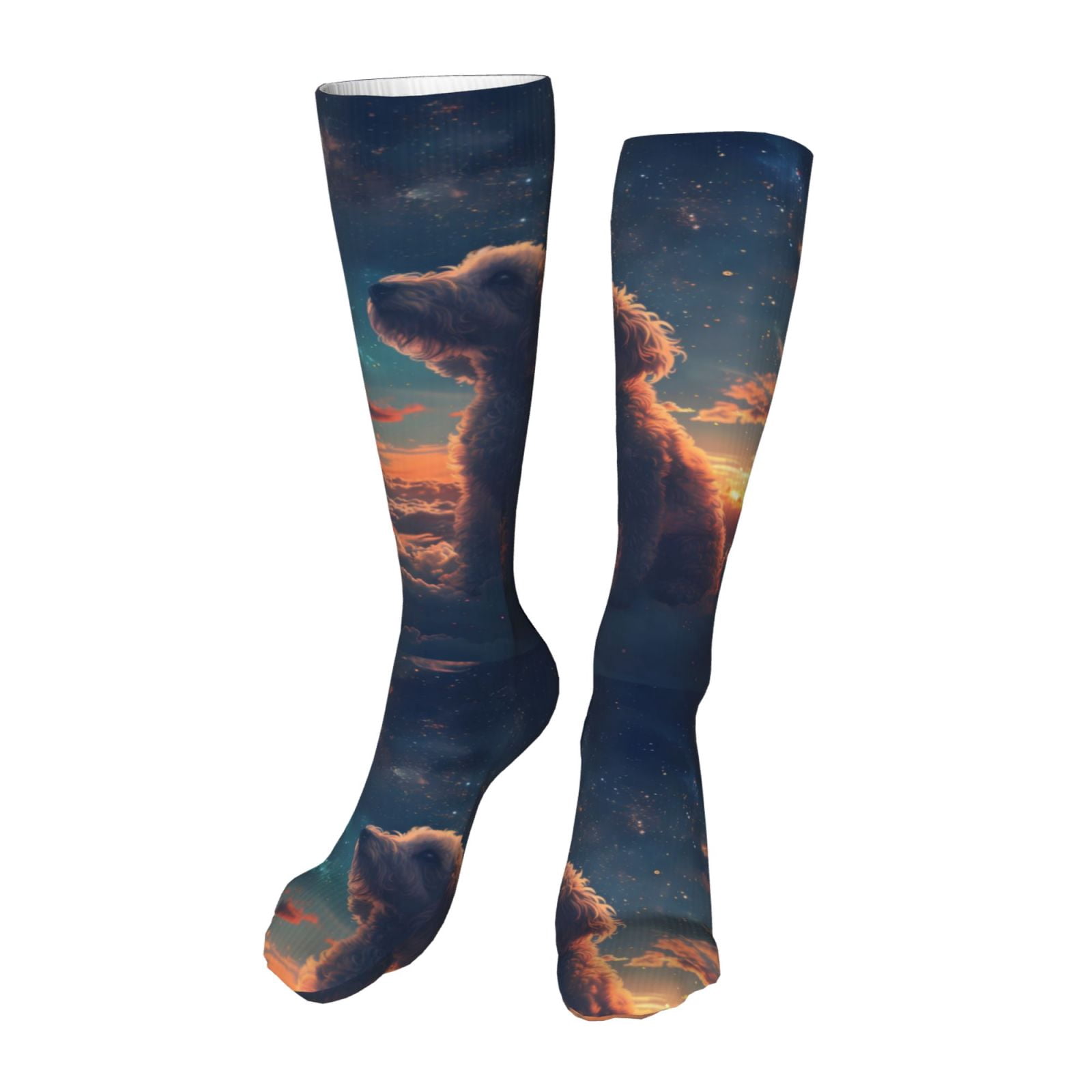 Kdxio Starry Sky Cloud Puppy Funny Silky Novelty Funky Long Knee High ...