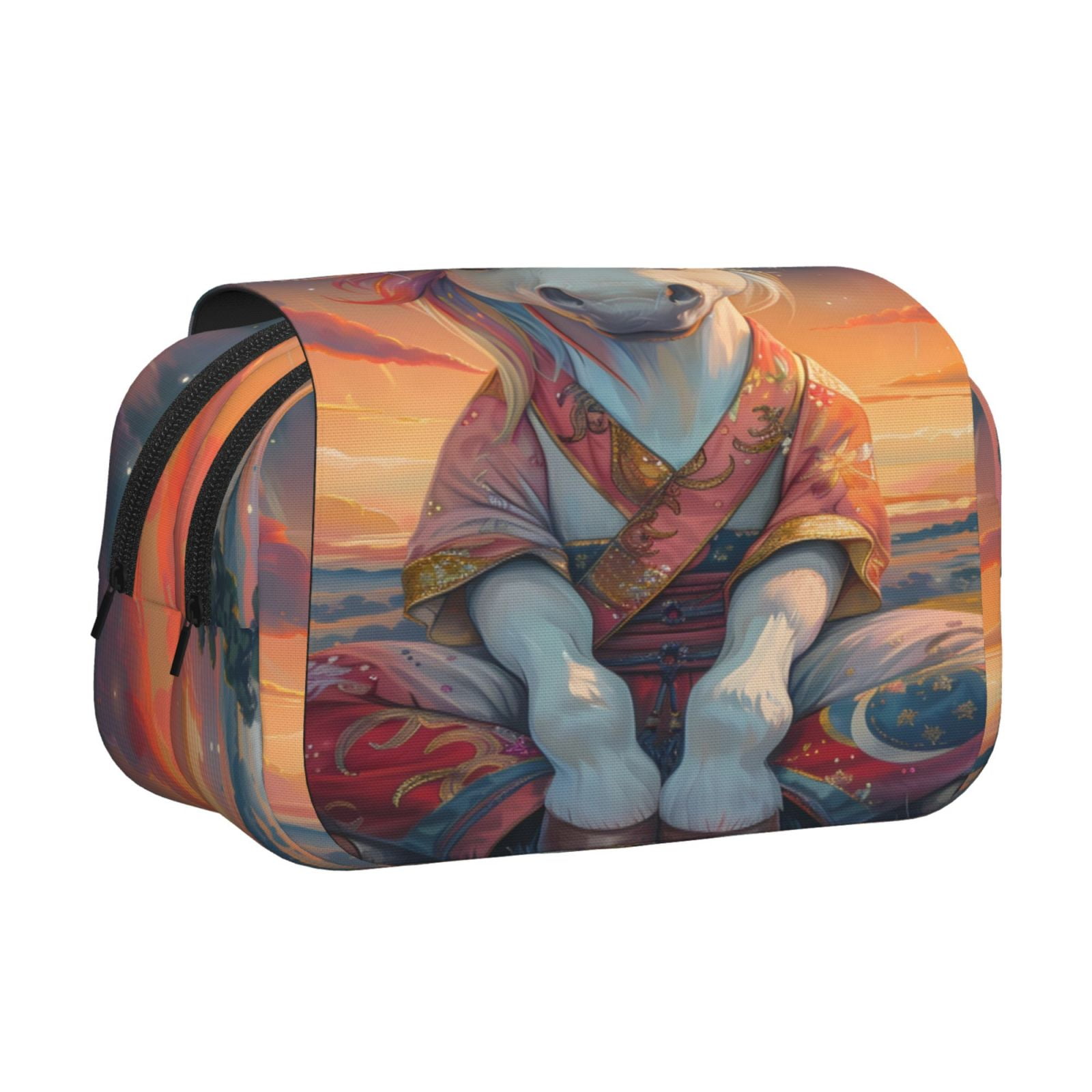 Kdxio Starry Sky Cute Horse for Double Compartment Pen Case Oxford ...