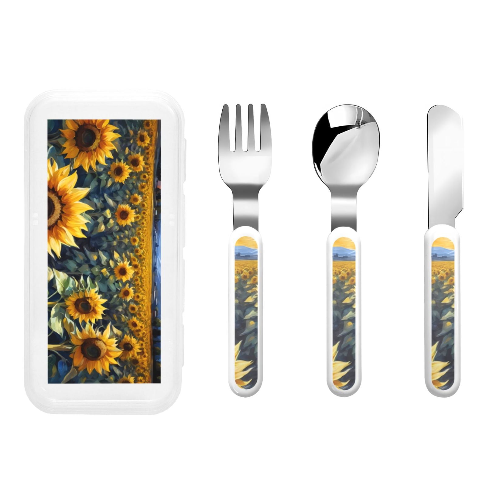 Kdxio Starry Sky Moon Sunflower Toddler Utensils Set - Kids Silverware ...