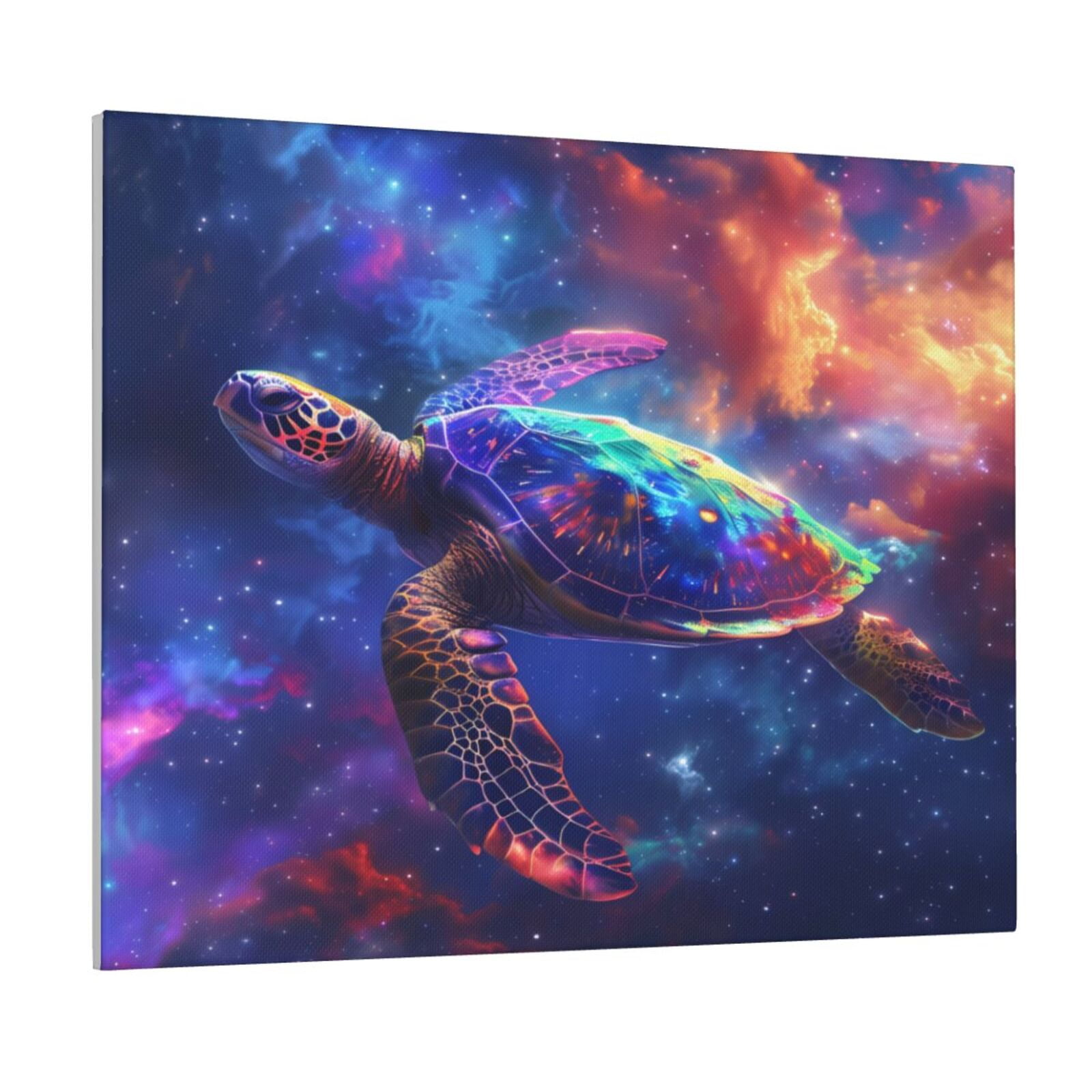 Kdxio Starry Sky Turtle Pattern Canvas Wall Art for Living Room Wall ...