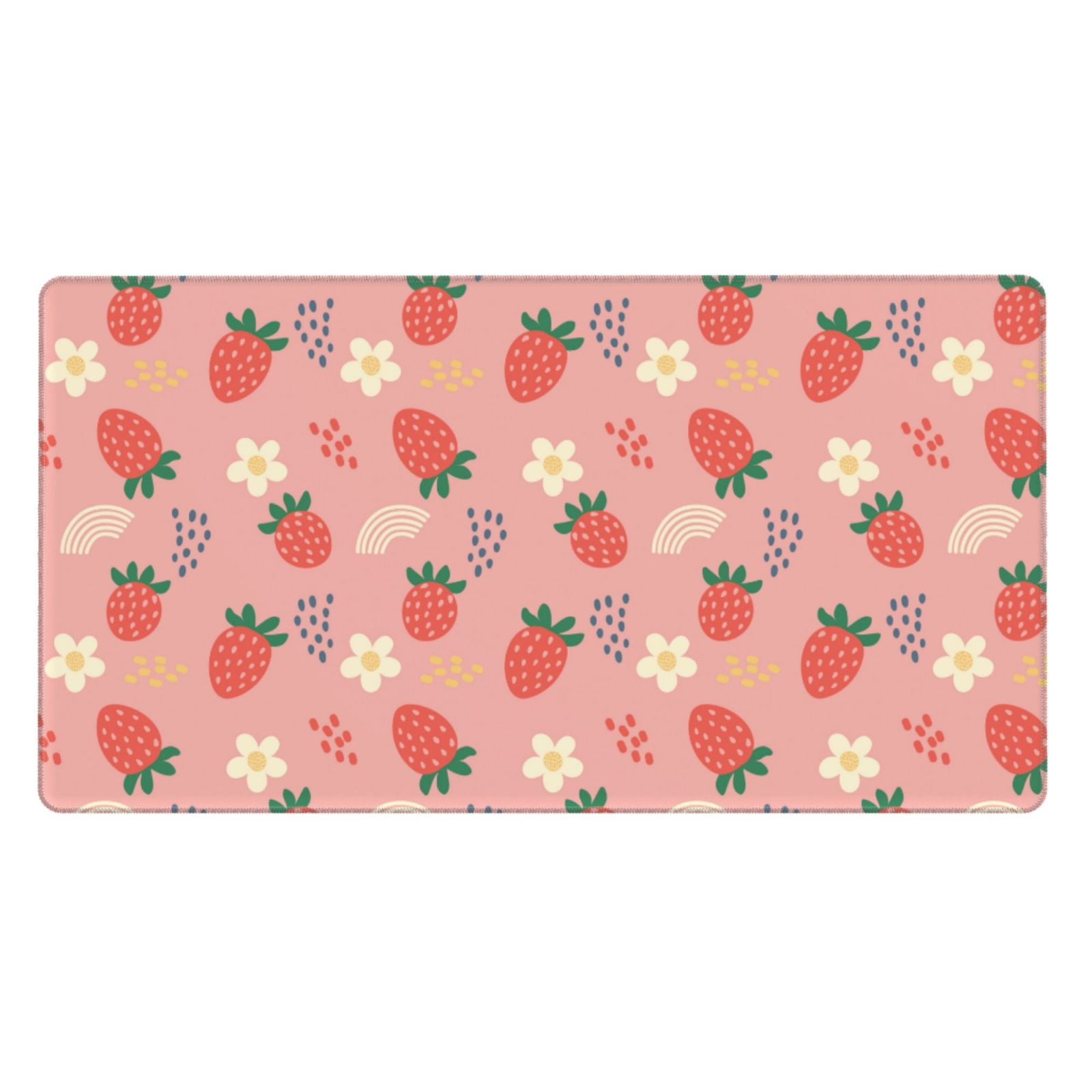 Kdxio Strawberry Floral Print Large Gaming Mouse Pad,Non-Slip Base ...