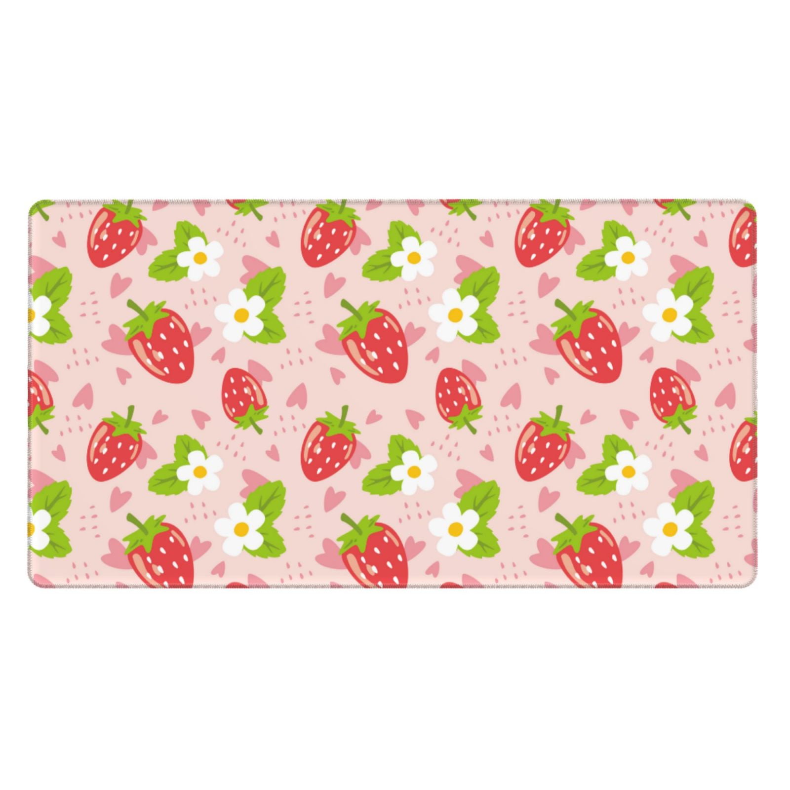 Kdxio Strawberry Floral Print Large Gaming Mouse Pad,Non-Slip Base ...