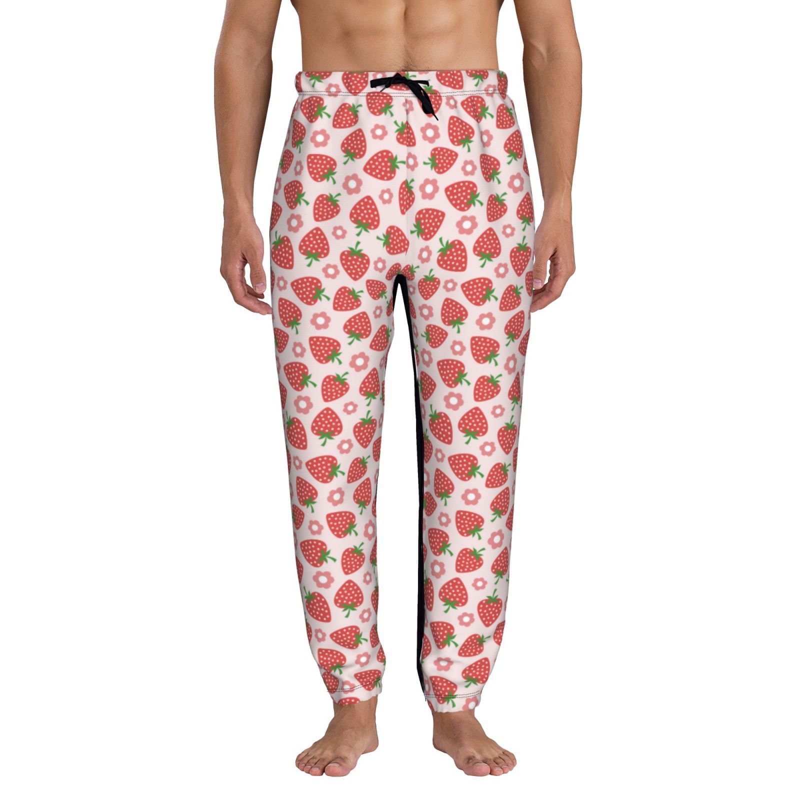 Kdxio Strawberry Flower Pattern Joggers,Sweatpants for Men with Pockets ...
