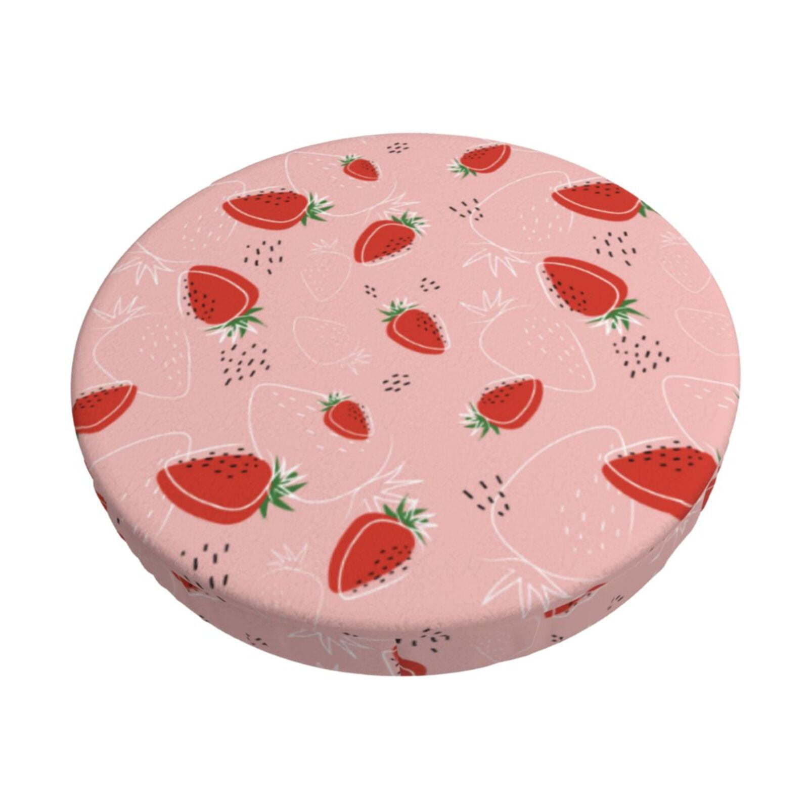 Kdxio Strawberry Print Stool Covers Round,Stretch Round Bar Stool ...