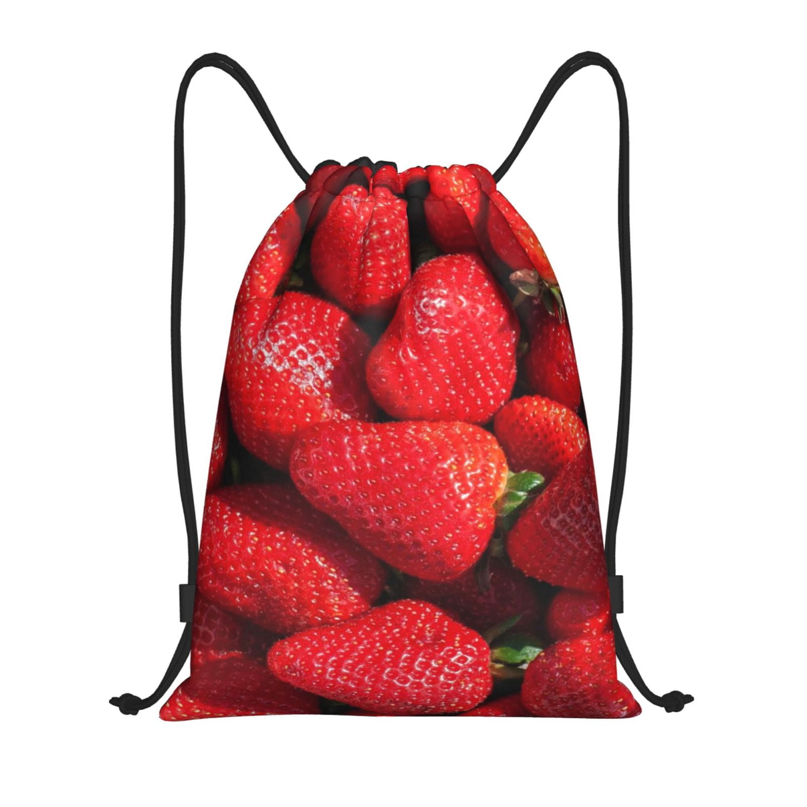 Kdxio Strawberry Red Print Drawstring Backpack Bag,Waterproof Draw ...