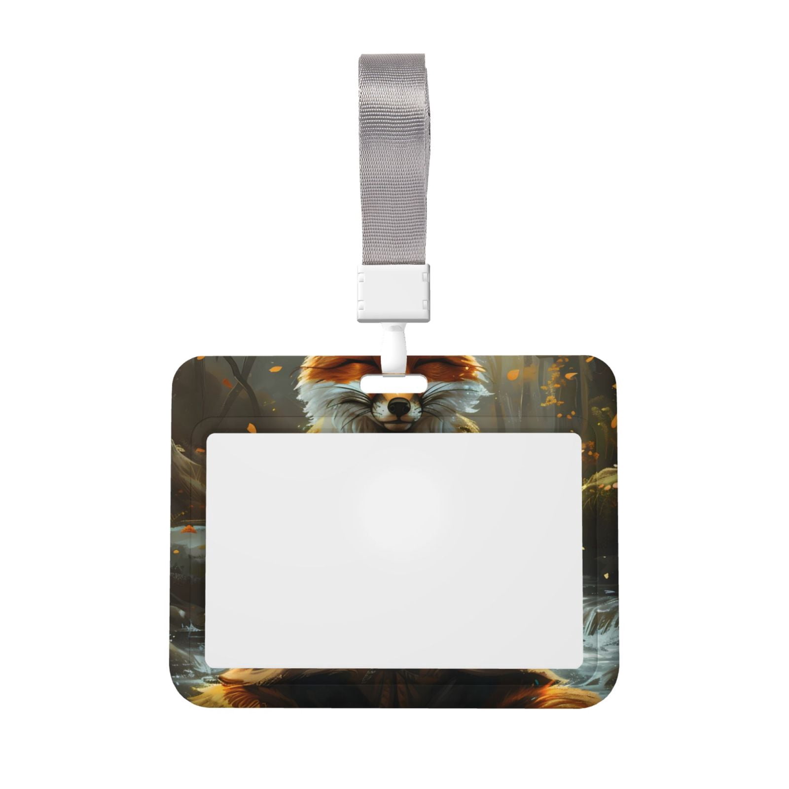 Kdxio Streamside Meditating Fox Card Badge Holder Work Badge Sleeve for ...