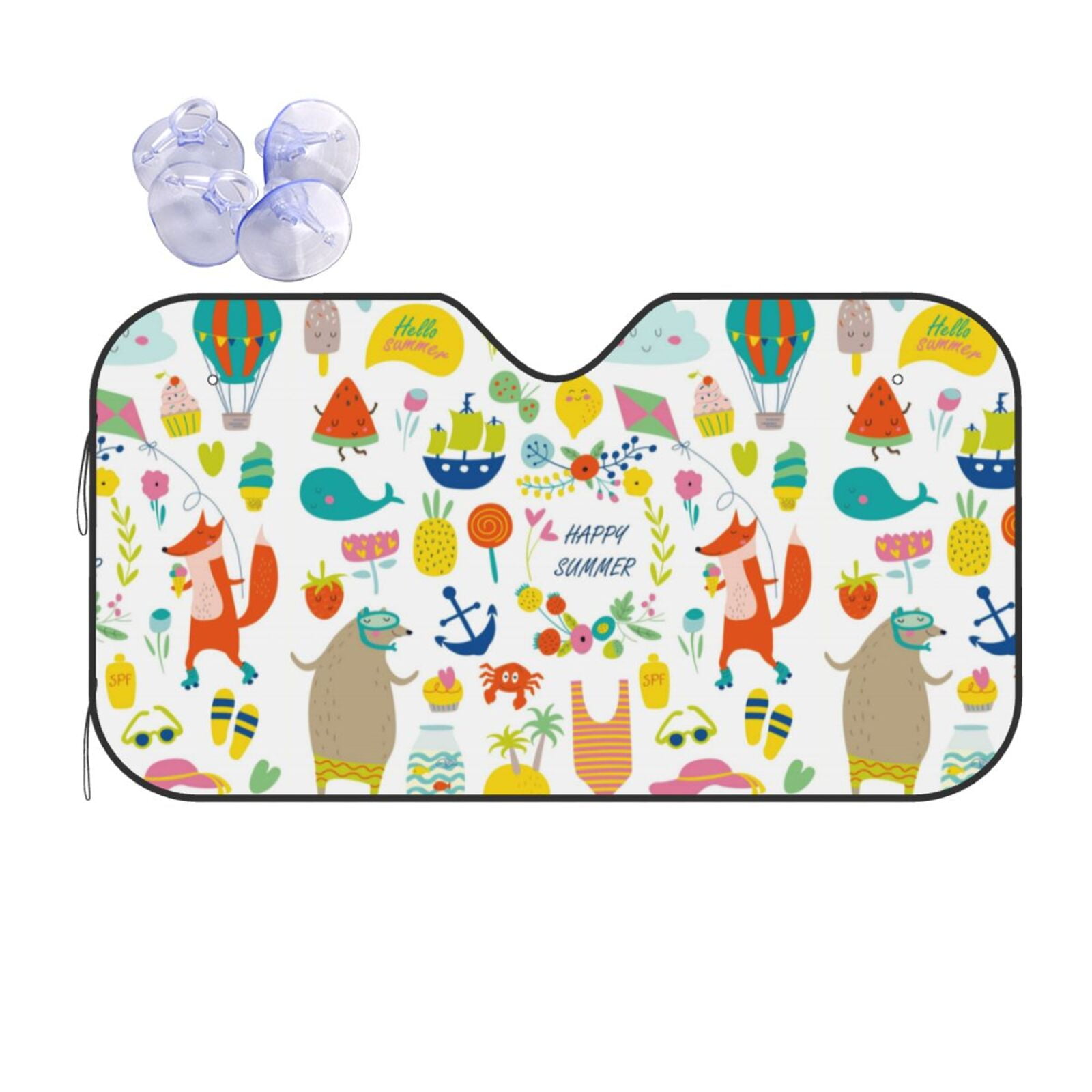 Kdxio Summer Animal Print Front Windshield Sun Shade,Folding Auto ...