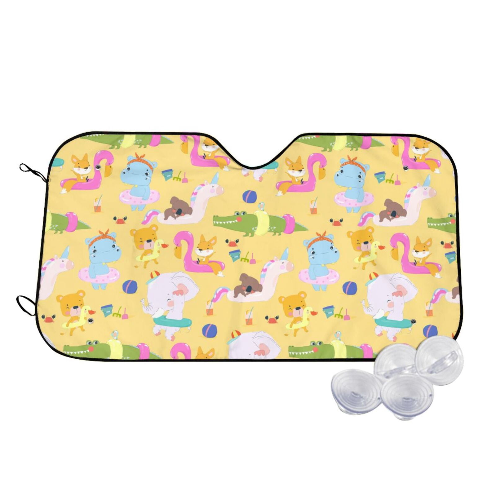 Kdxio Summer Animals Print Windshield Sun Shade,UV Rays and Sun Heat ...