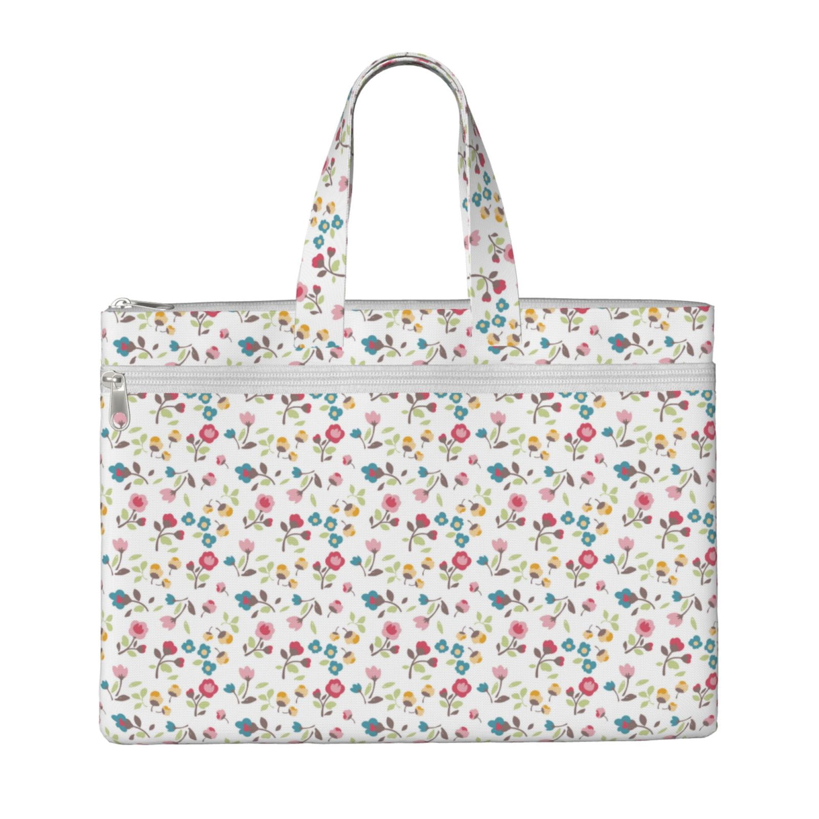 Kdxio Summer Floral File Tote Document Bag Business Briefcase Bag ...