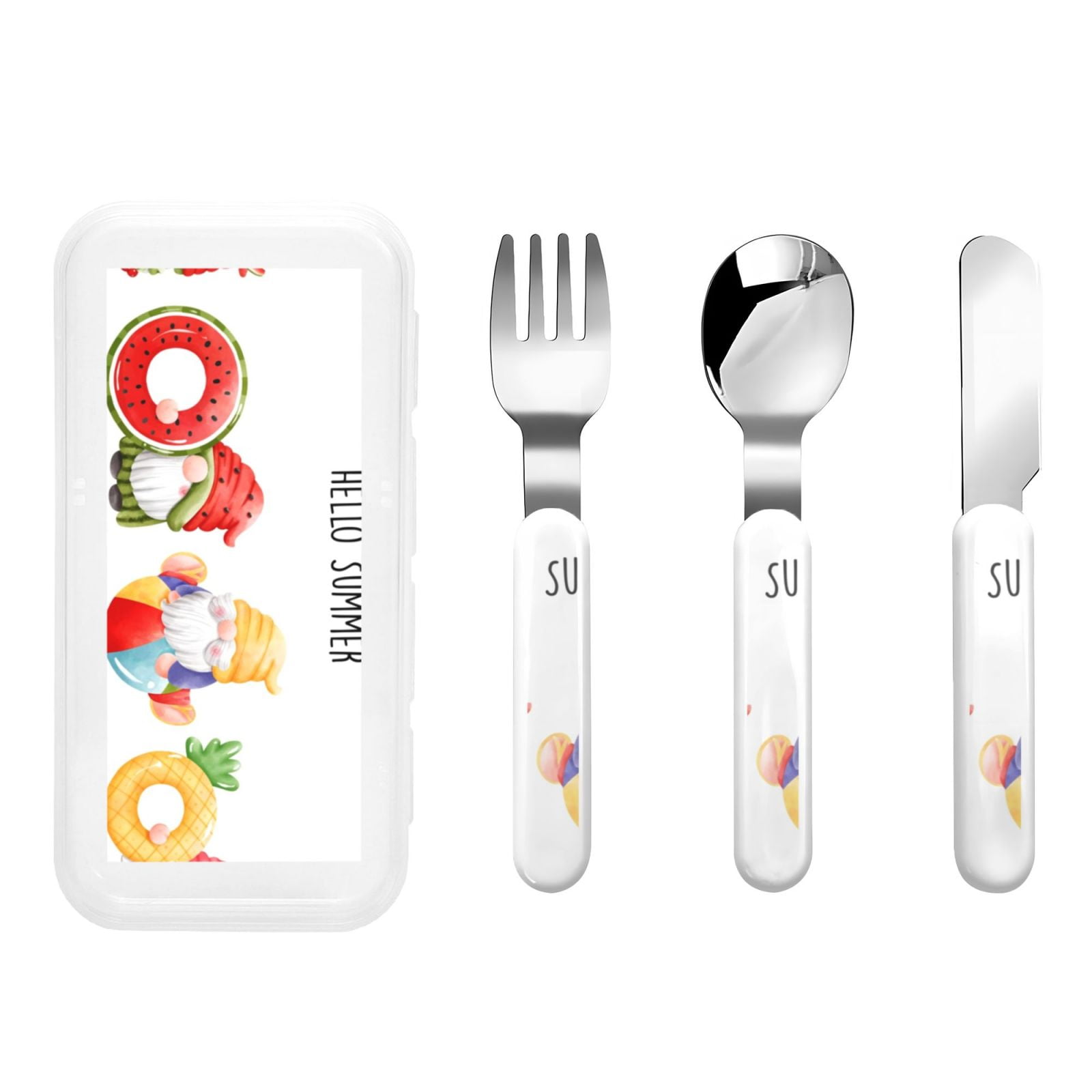 Kdxio Summer Gnome Toddler Utensils Set - Kids Silverware Set, Set Kids ...