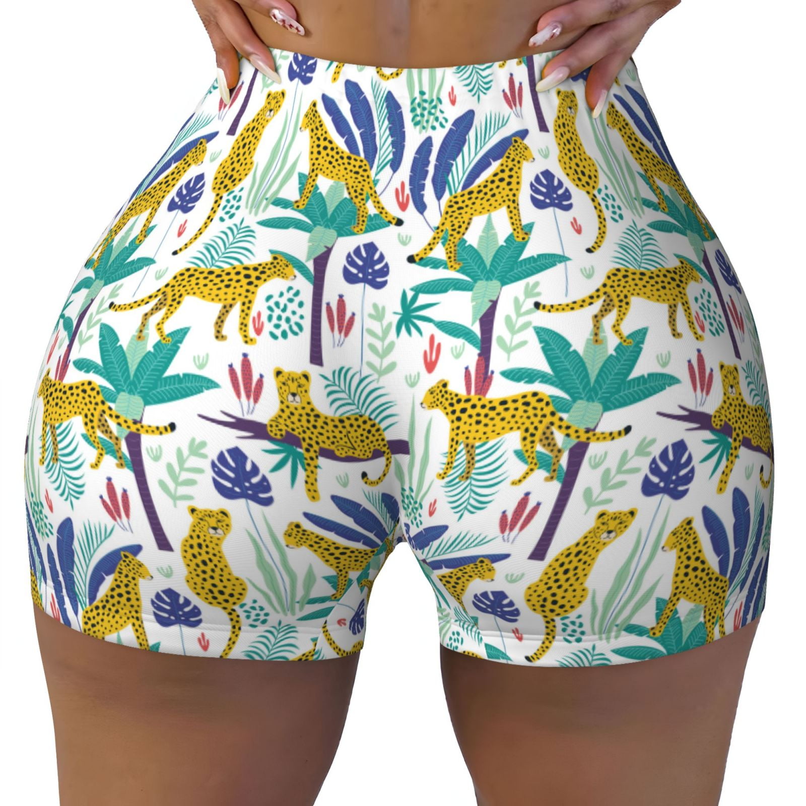 Kdxio Summer Leopard Print Workout Shorts for Women Seamless Soft ...