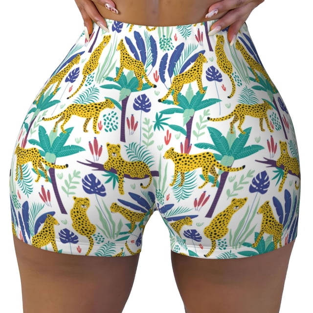 Kdxio Summer Leopard Print Workout Shorts for Women Seamless Soft ...