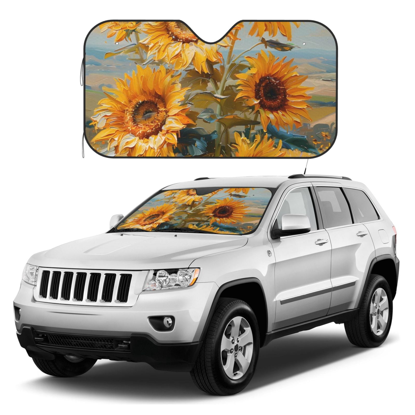 Kdxio Sunflower Field Art Print Windshield Sun Shade, Foldable Sun ...
