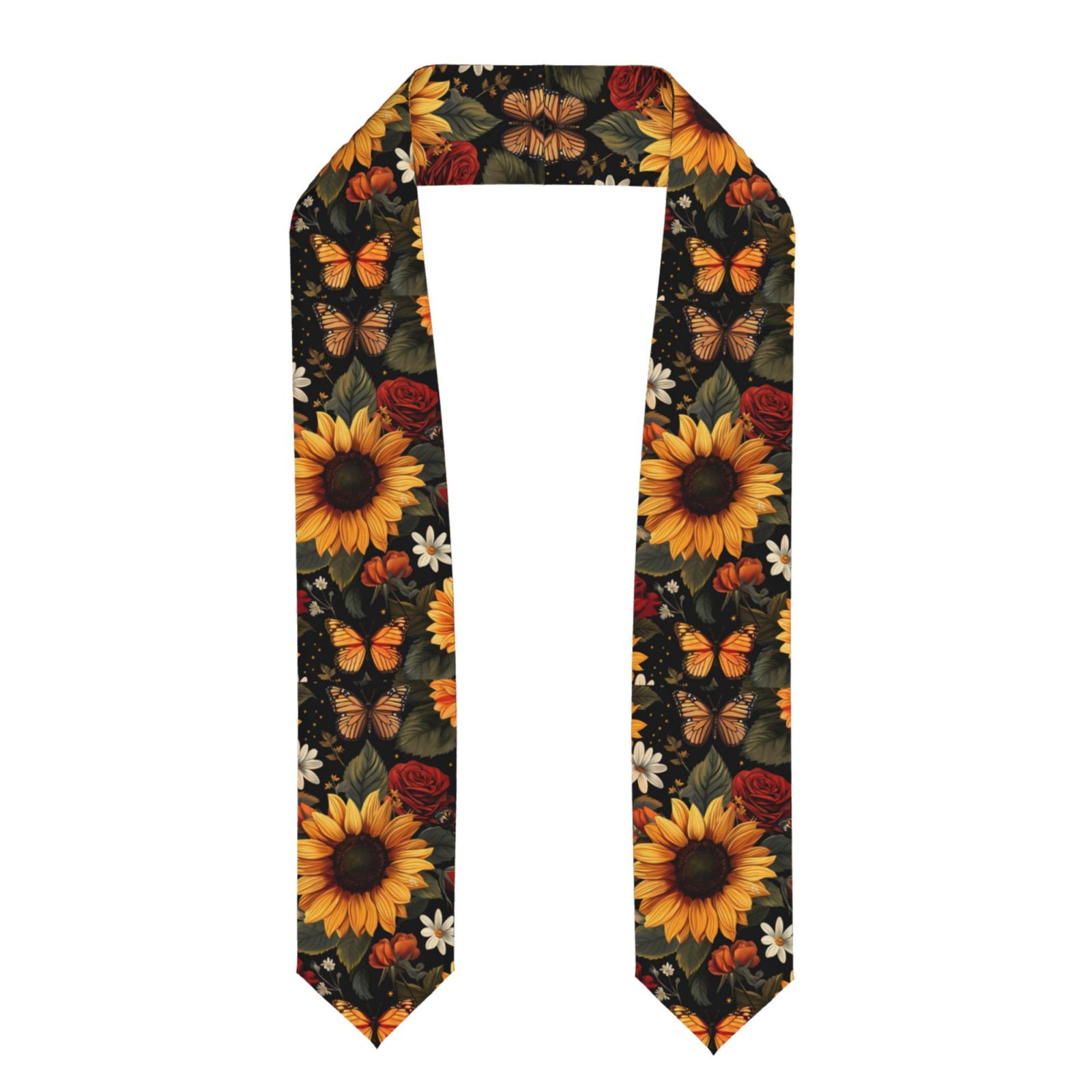 Kdxio Sunflower Floral Butterfly Graduation Stole Class, Graduation ...