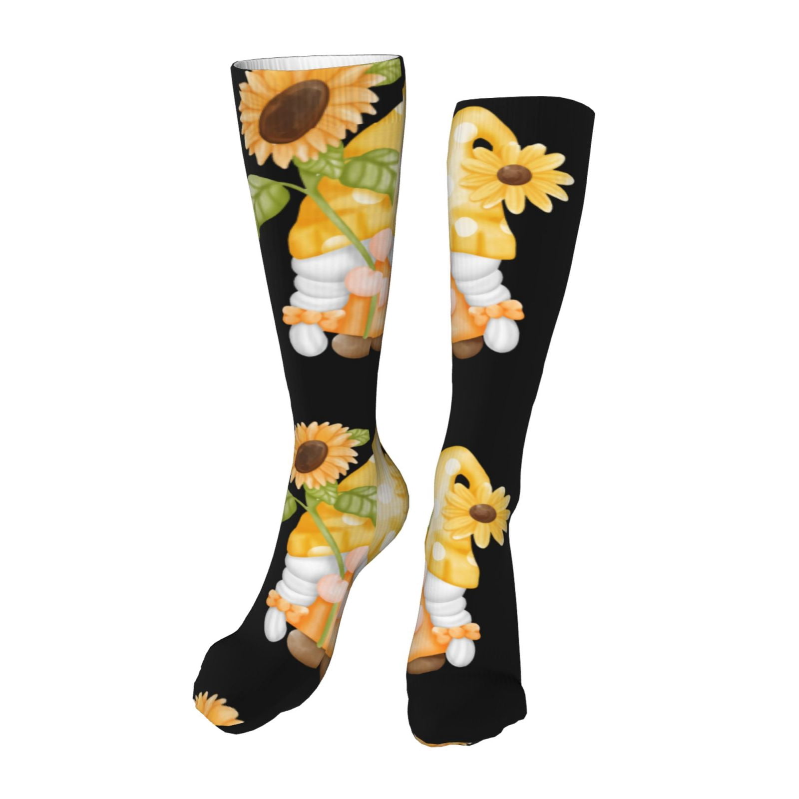 Kdxio Sunflower Gnomes 3 Funny Silky Novelty Funky Long Knee High Socks ...