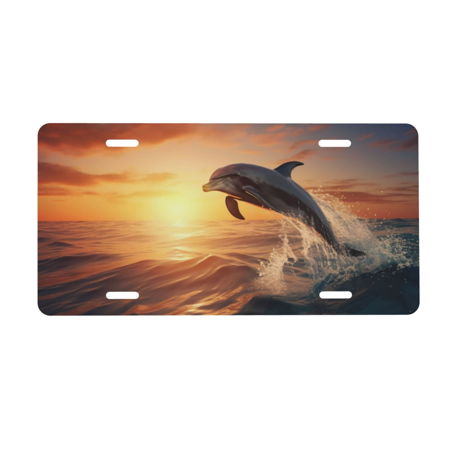 Kdxio Sunset Dancing Dolphin A License Plate Car Front License Plate ...