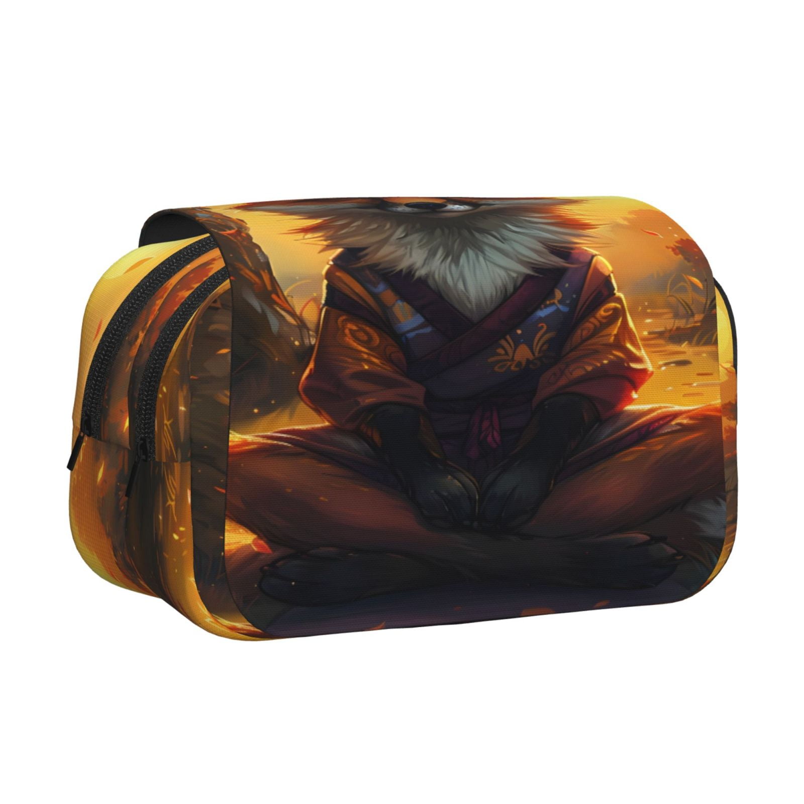 Kdxio Sunset Maple Tree Fox for Double Compartment Pen Case Oxford ...