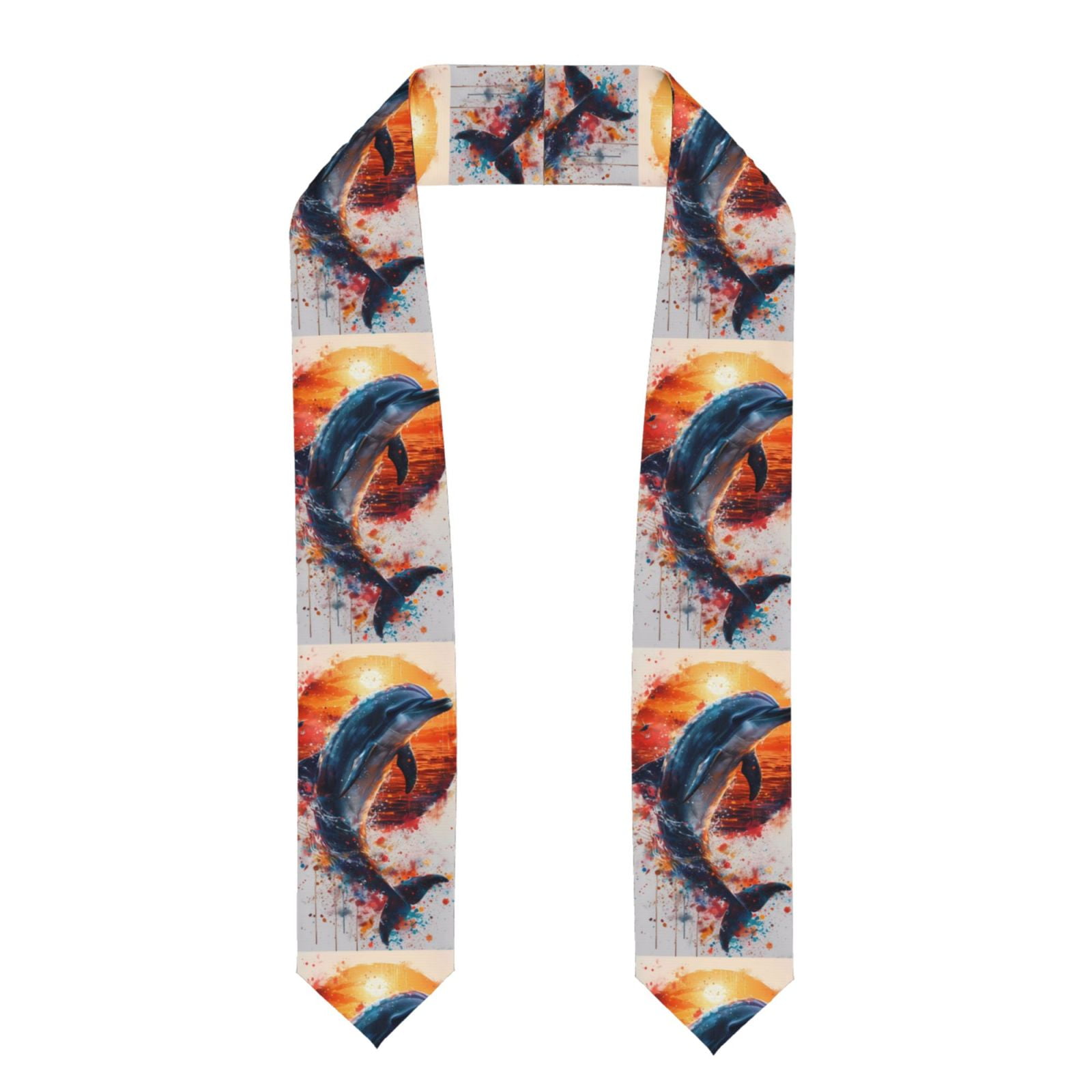 Kdxio Sunset Ocean Watercolor Dolphin Graduation Stole Class ...