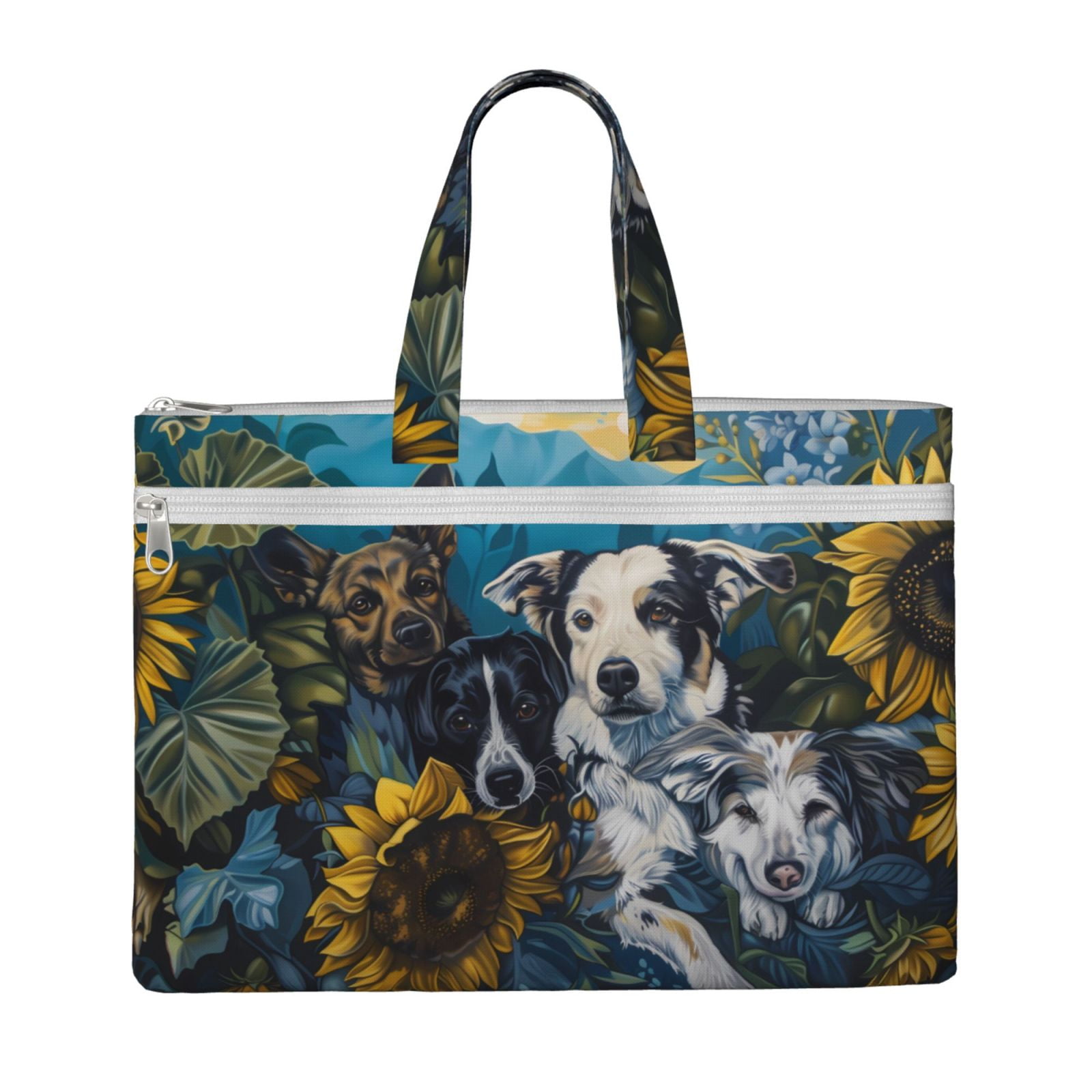 Kdxio Sunset Sunflower Dog File Tote Document Bag Business Briefcase ...