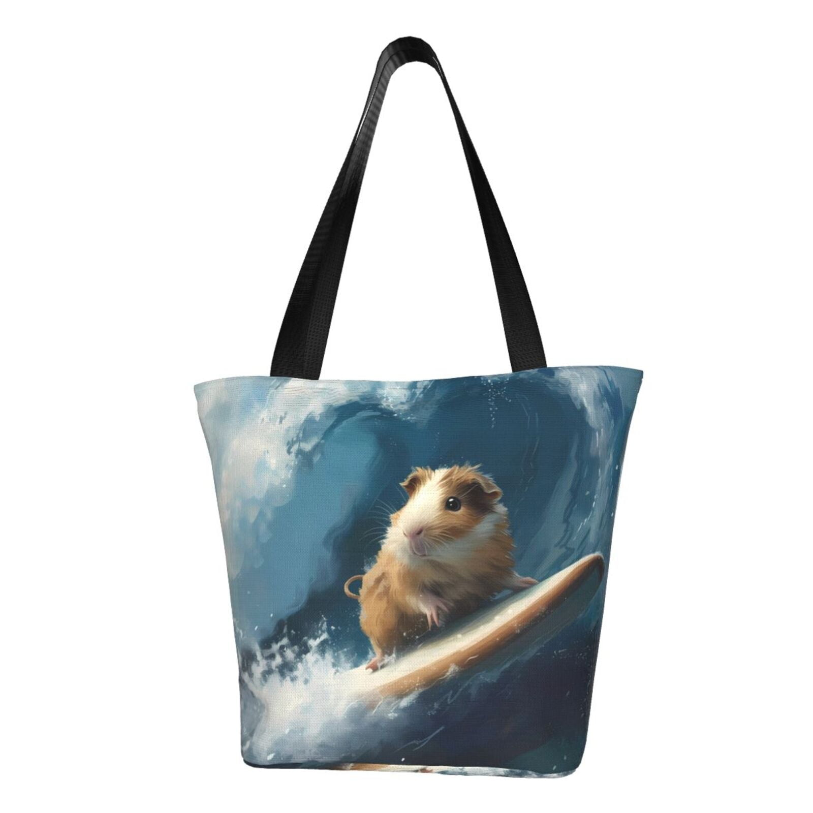 Kdxio Surfing Guinea Pig Women Reusable Grocery Bags Foldable Ripstop ...