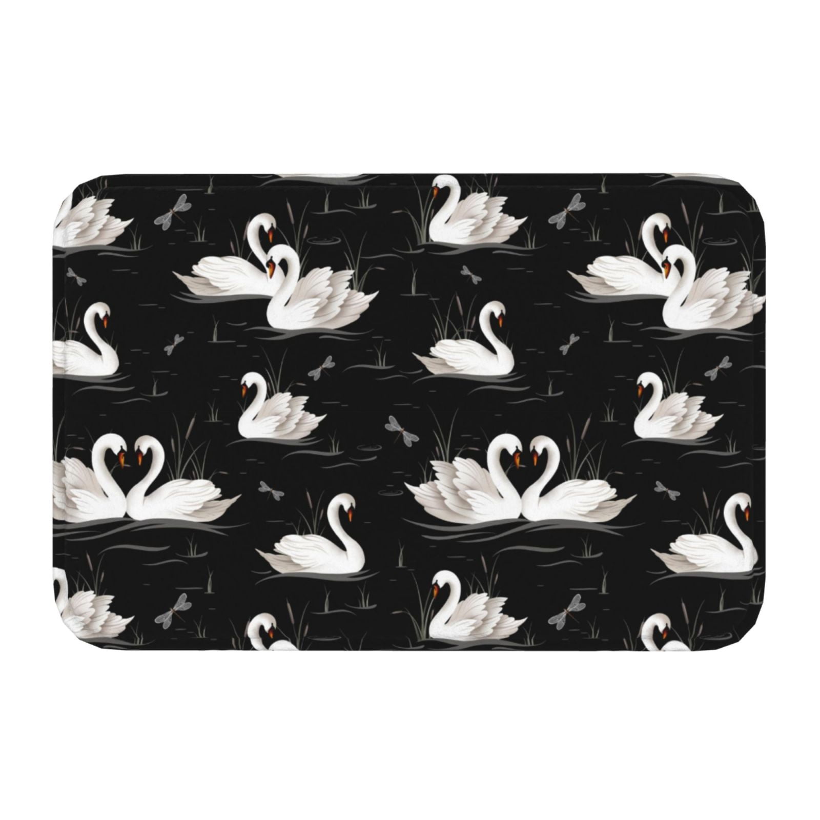 Kdxio Swan And Dragonflies,16" x 24", Non-Slip Front Door Mats,Outdoor ...