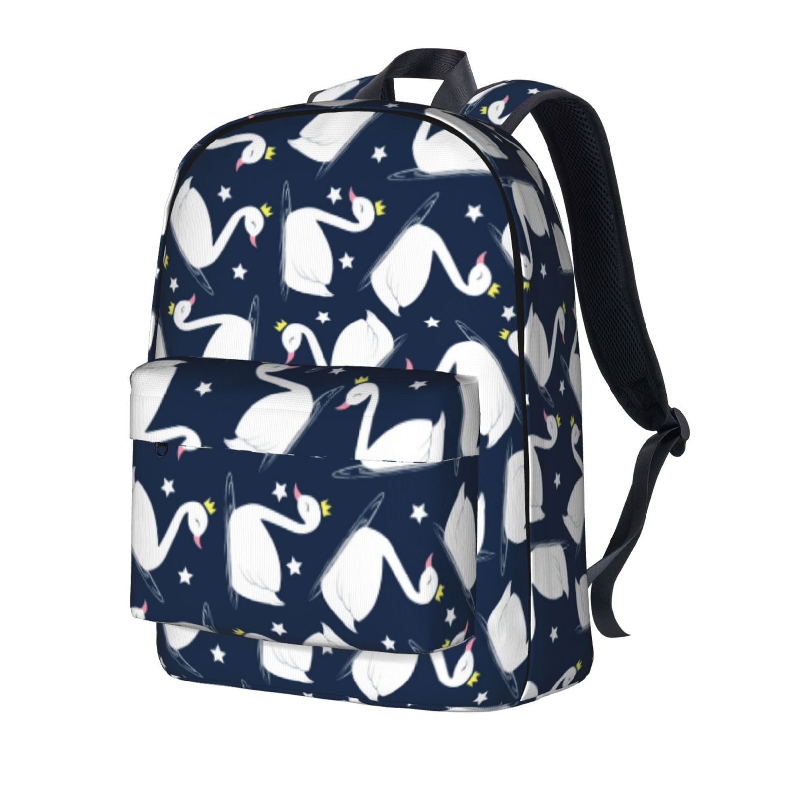 Kdxio Swan Print School Backpack Travel Bag for Men & Women Lightweight ...
