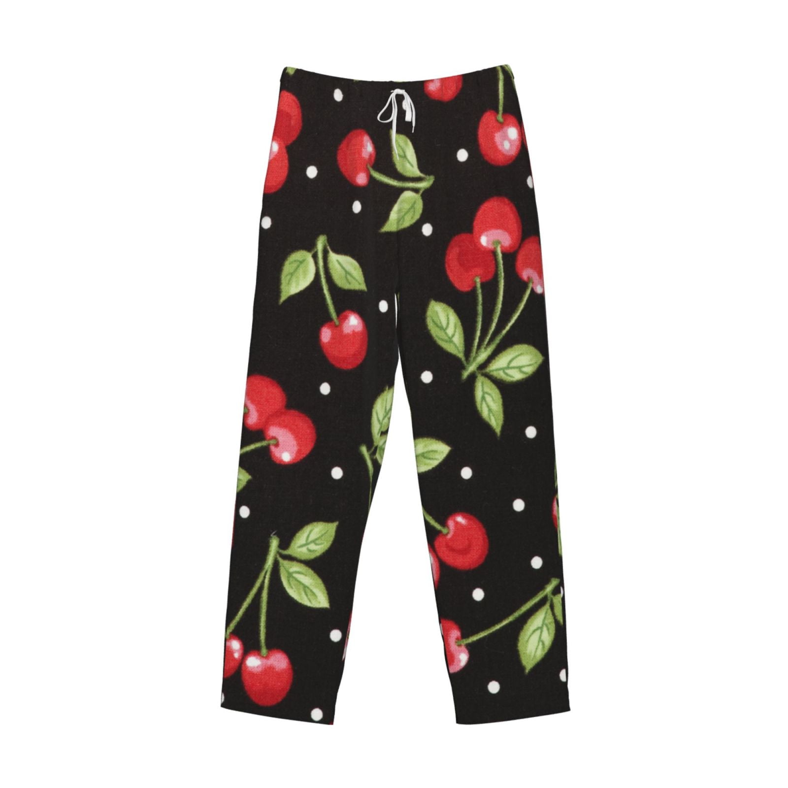 Kdxio Sweet Red Cherry Print Men's Sleep Pajama Pant Lounge Pants with ...