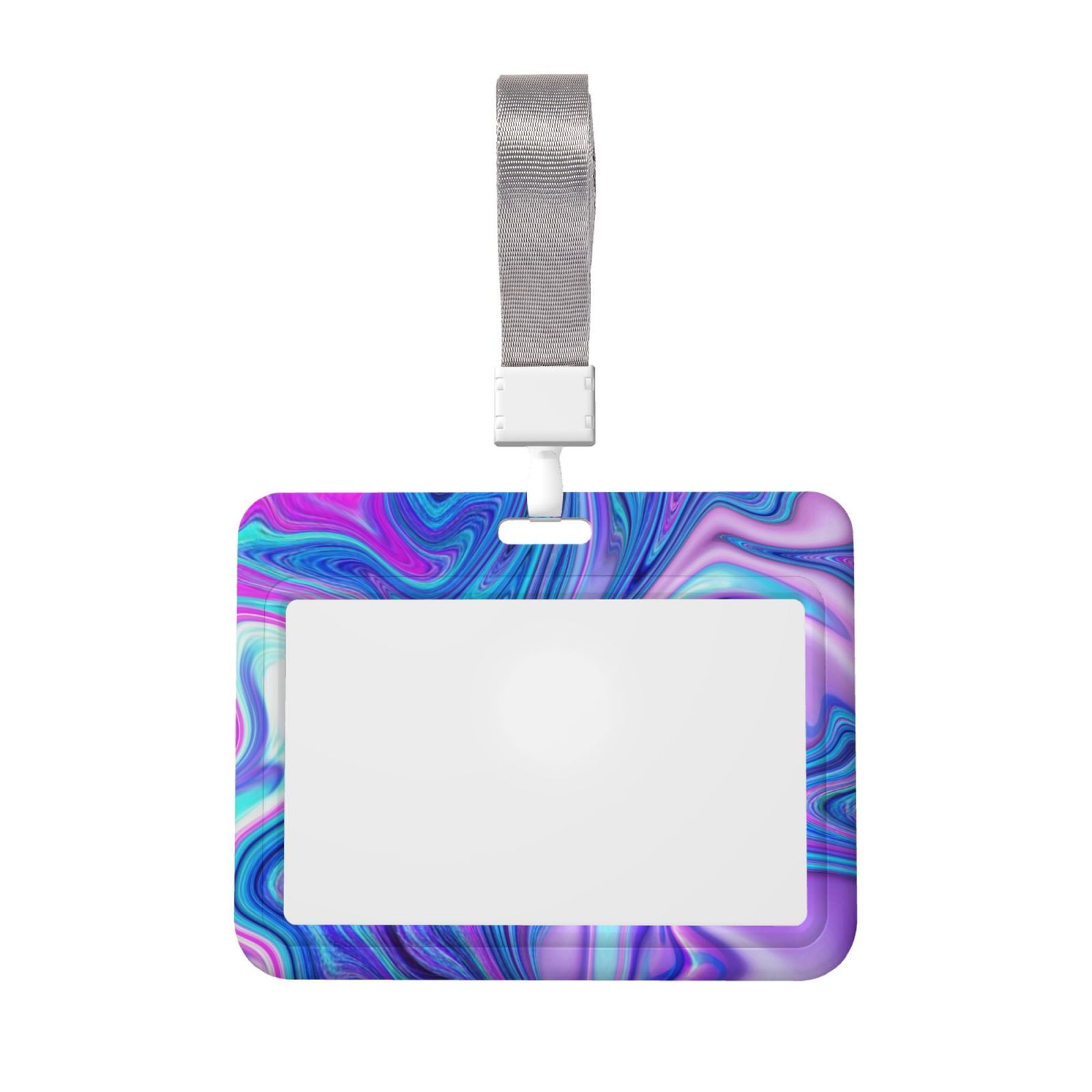 Kdxio Swirl Blue And Purple Card Badge Holder Work Badge Sleeve for ...